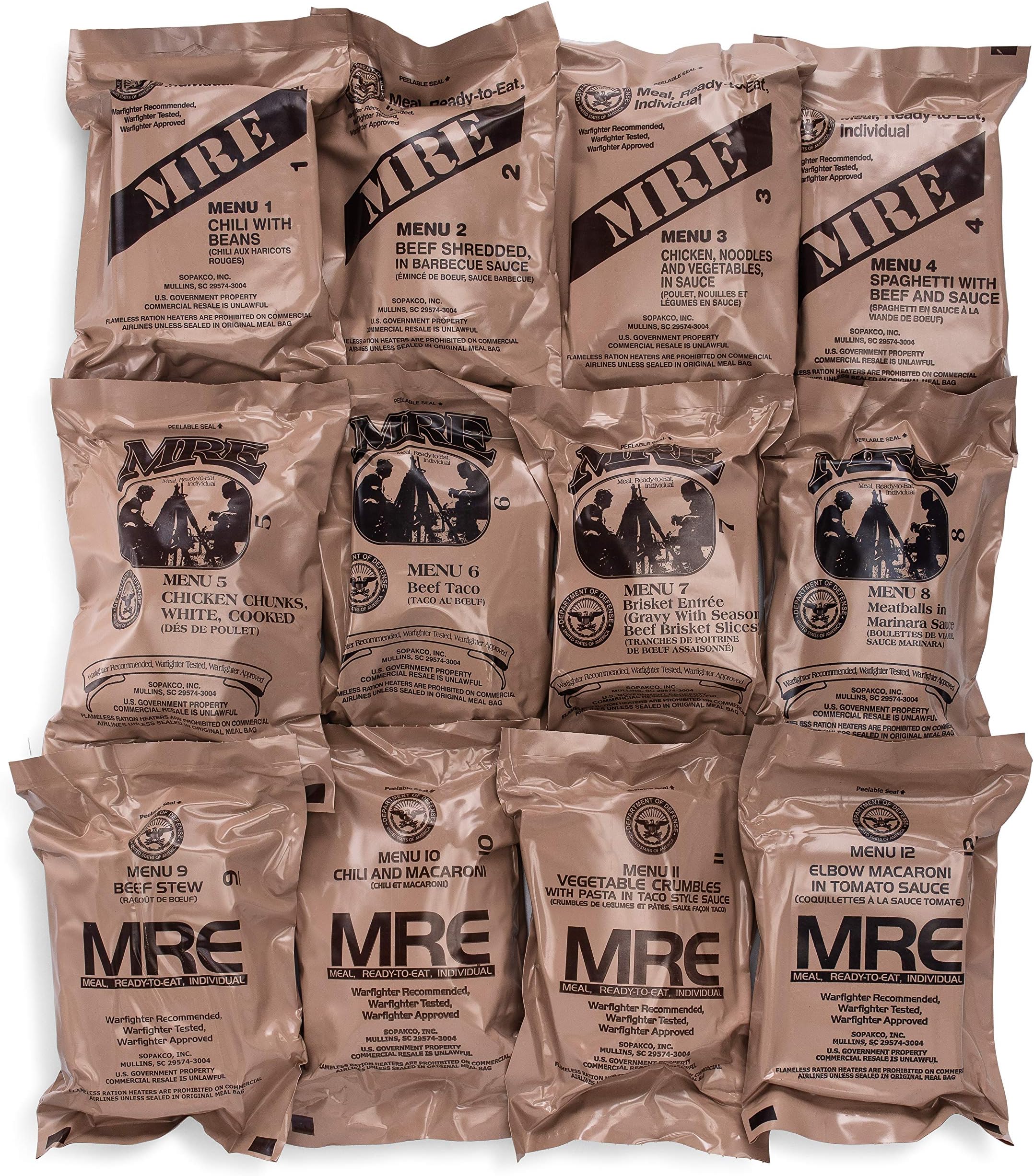 Amazon.com: MREs (Meals Ready-to-Eat) Genuine U.S. Military Surplus ...