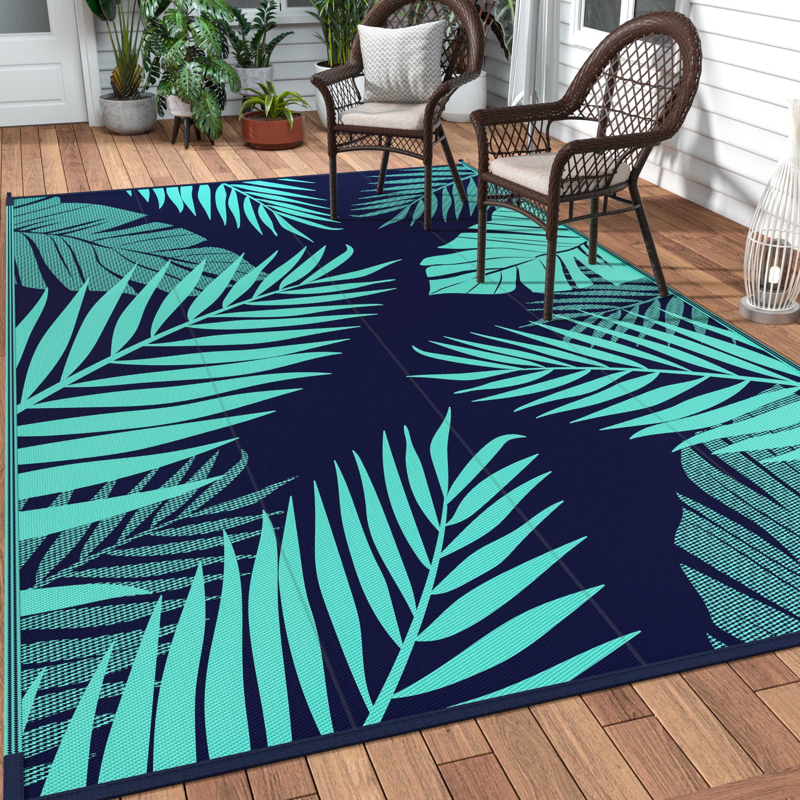 Amazon.com: GENIMO Outdoor Rug 8' x 10' Waterproof for Patios Clearance ...