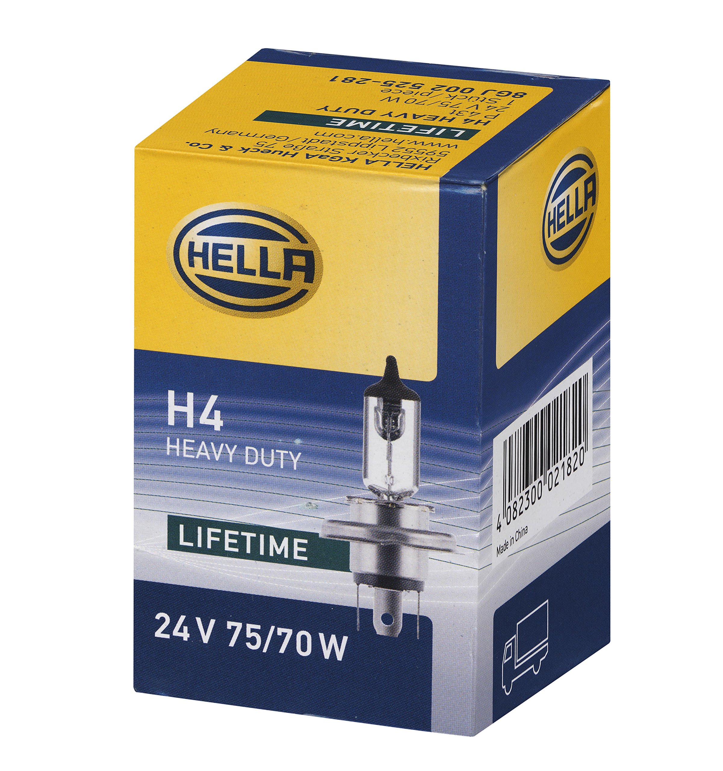 HELLA 8GJ 002 525-281 Bulb - H4 - 24V - 75/70W - Socket Type: P43t-38 ...