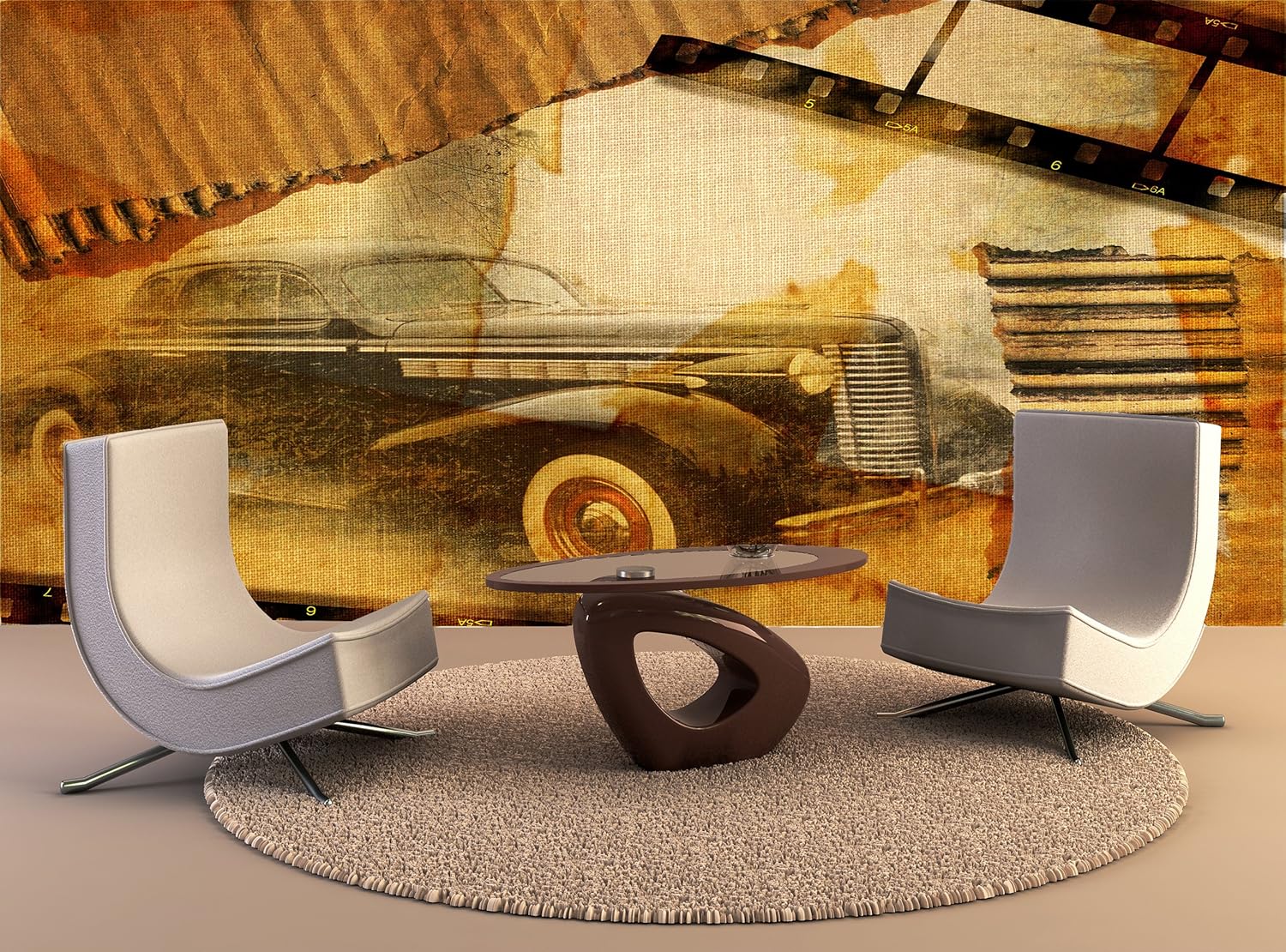 Wallpaper Mural Retro Staff Wall Art Decor Photo Wallpaper Poster Print ...