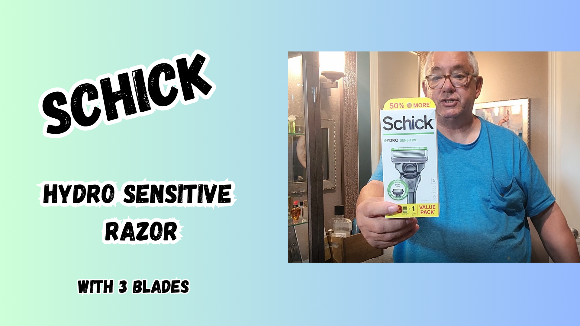 Watch Schick Hydro Sensitive Razor,1 Razor Handle and 3 Cartridges on ...
