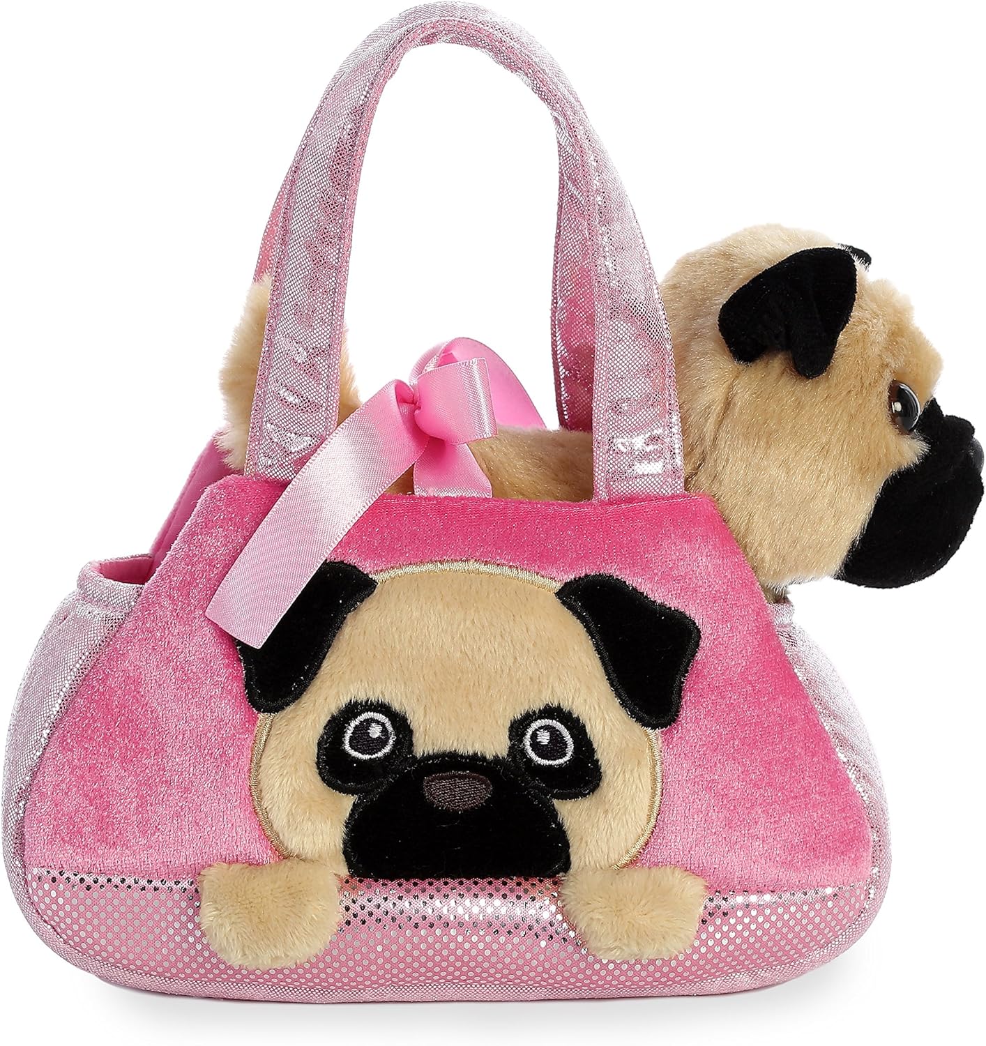 Aurora, 32841, Fancy Pal, Peek-A-Boo Pug Dog, 8In, Plush, Pink and ...