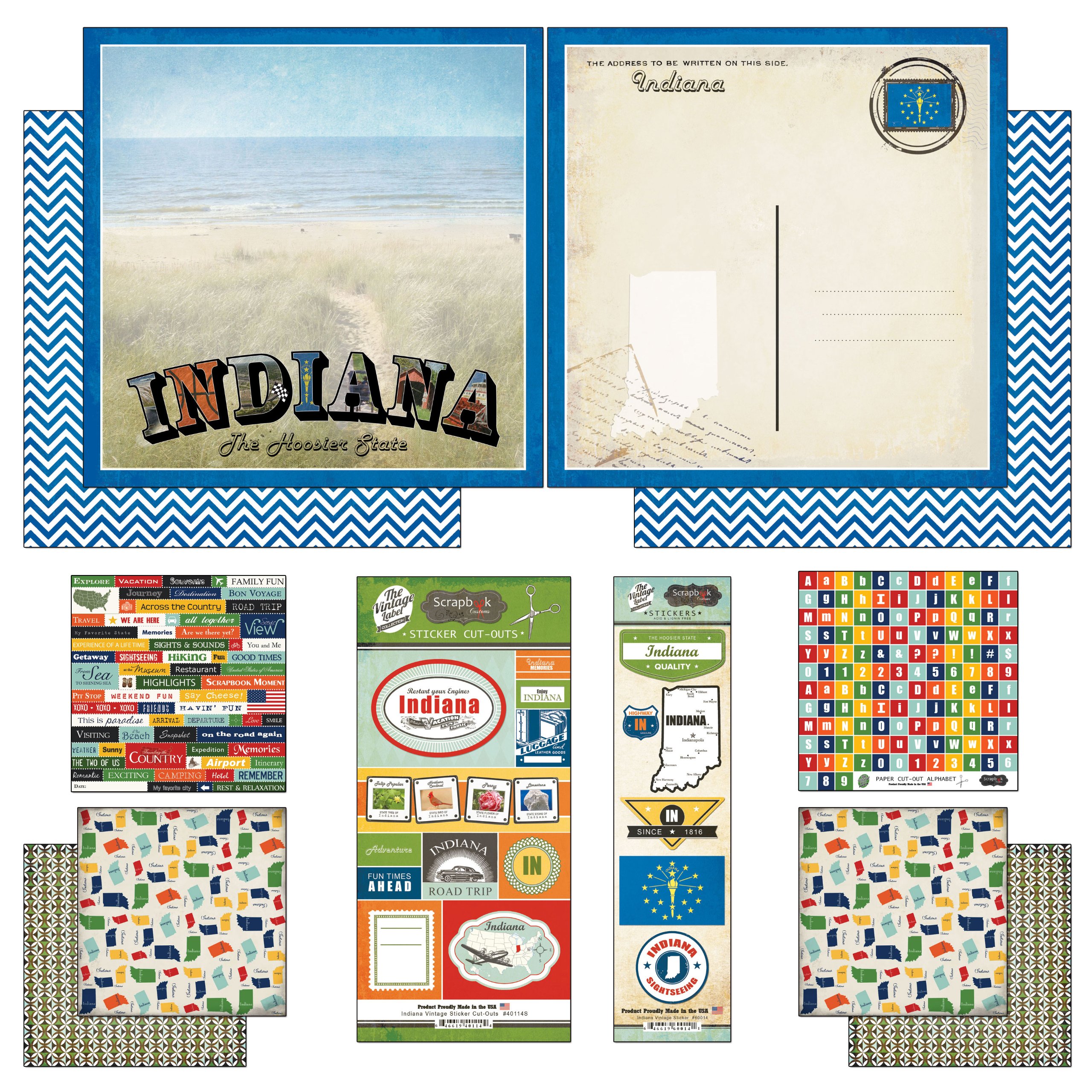 Amazon.com: Scrapbook Customs Themed Paper and Stickers Scrapbook Kit ...