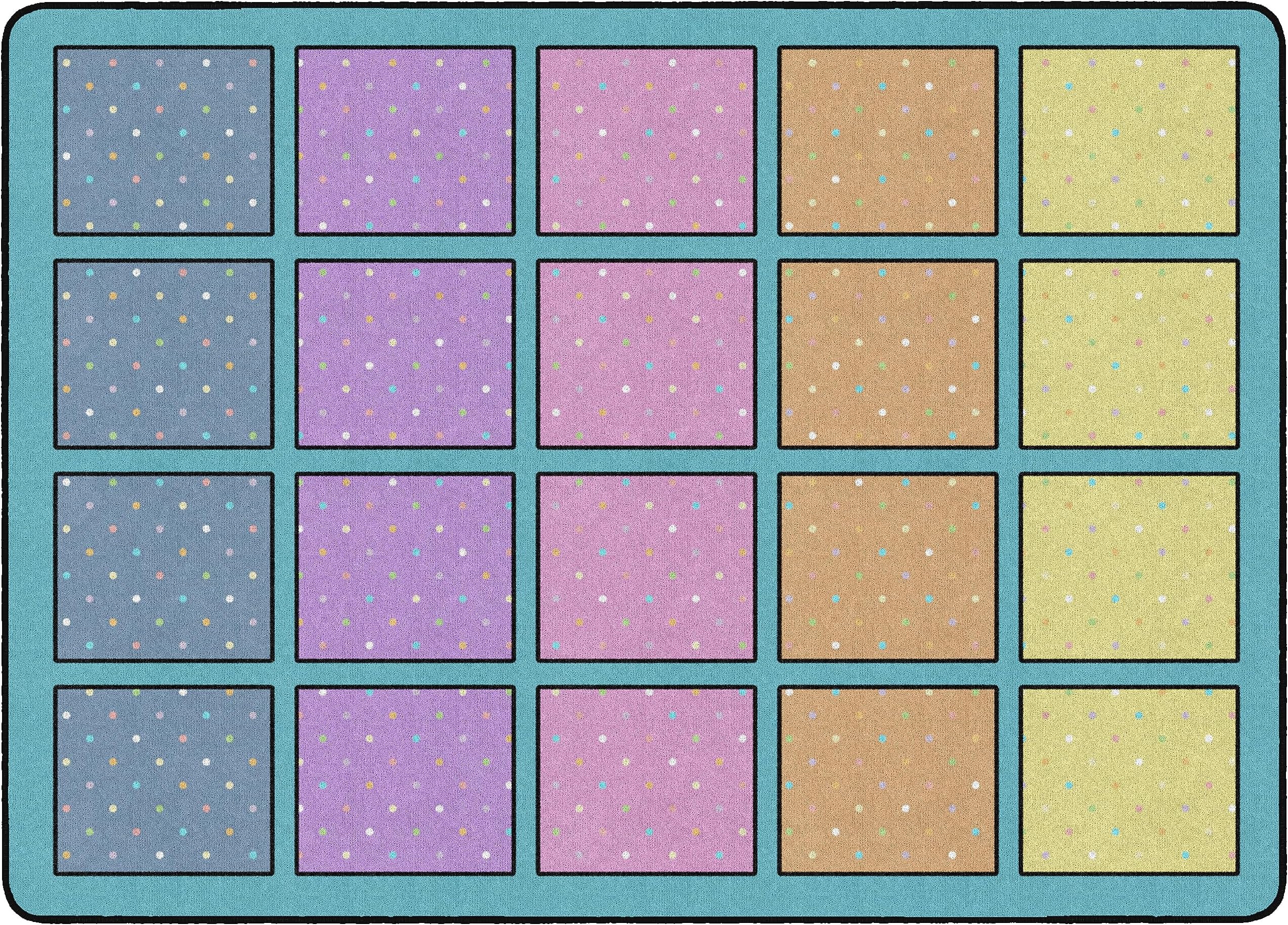 Amazon.com: Flagship Carpets Happy Squares Educational Area Rug for ...