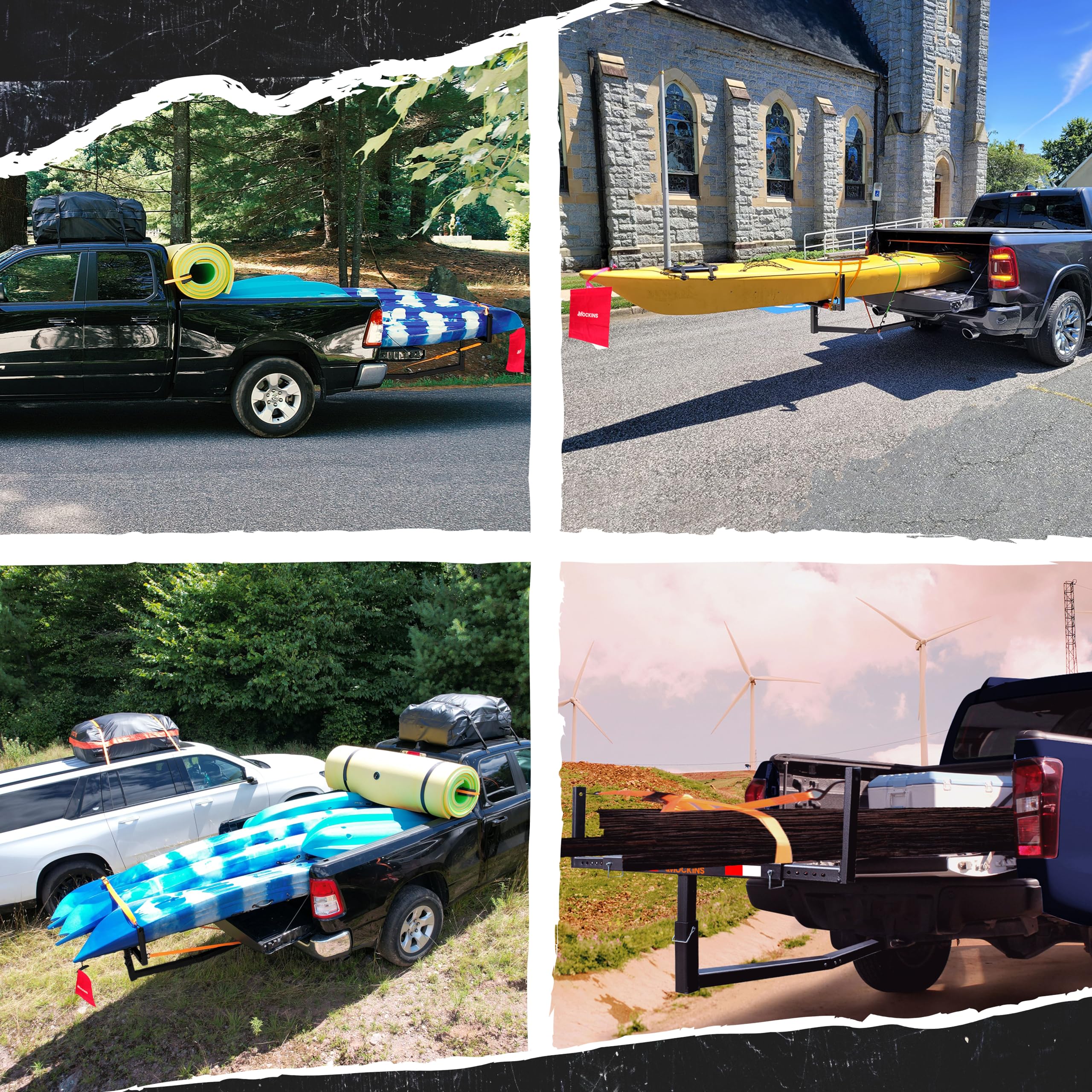 Snapklik.com : Mockins 750Lbs Cap Truck Bed Extender Hitch Mount 2-in-1 ...