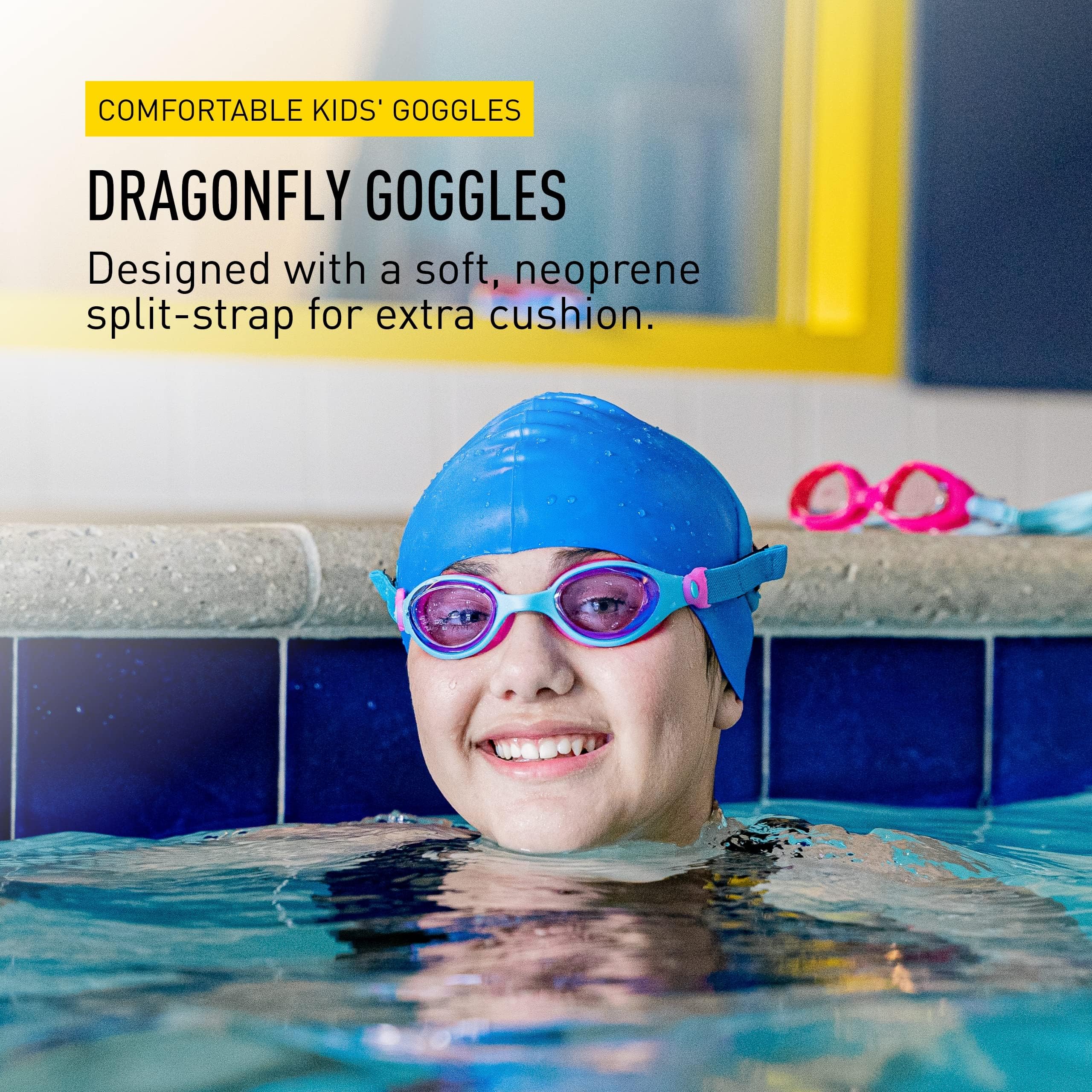 Snapklik.com : DragonFly Kids Swim Goggles - Ages 3-8 - UV Protection ...