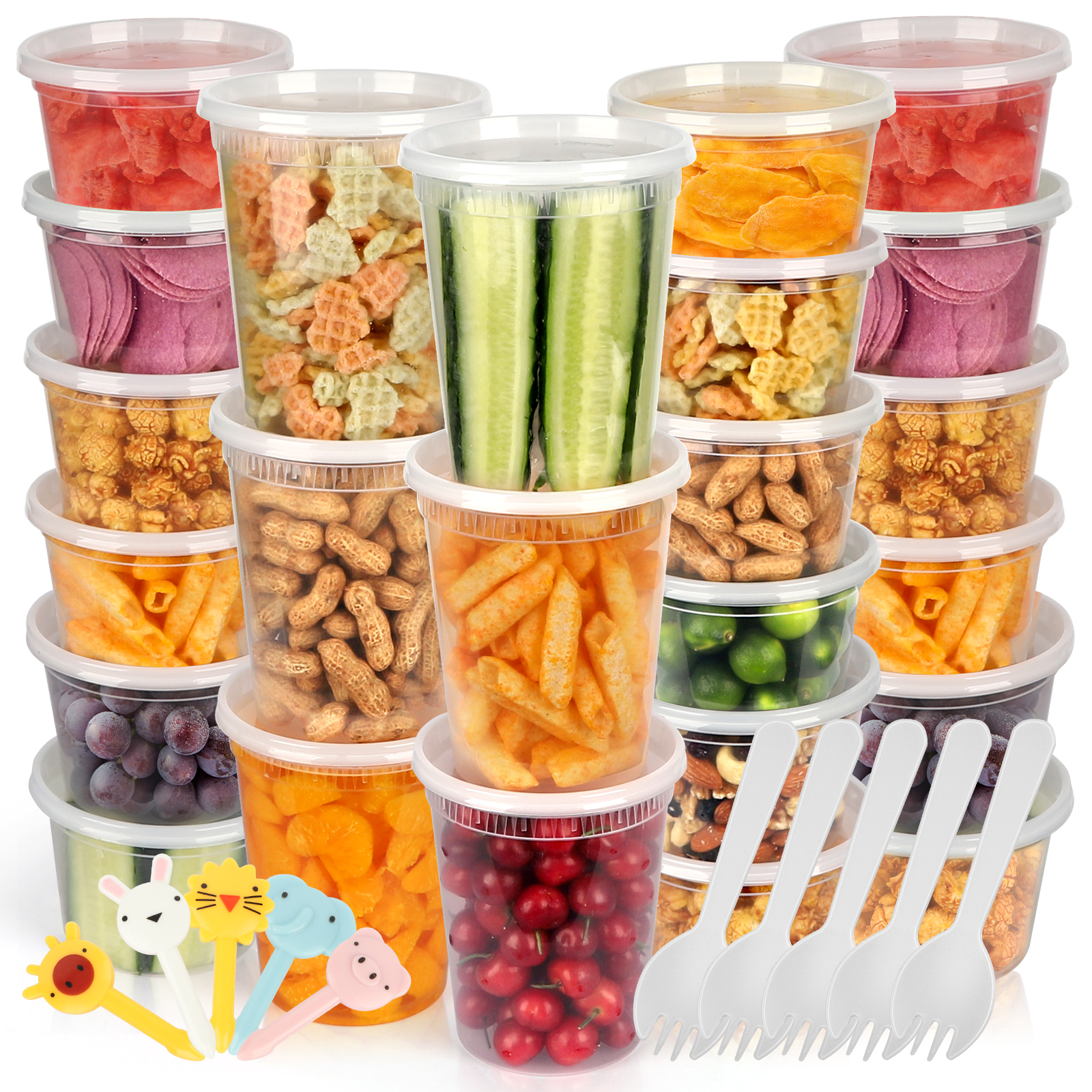 Watch 50 Pcs 3 size food containers with lids on Amazon Live