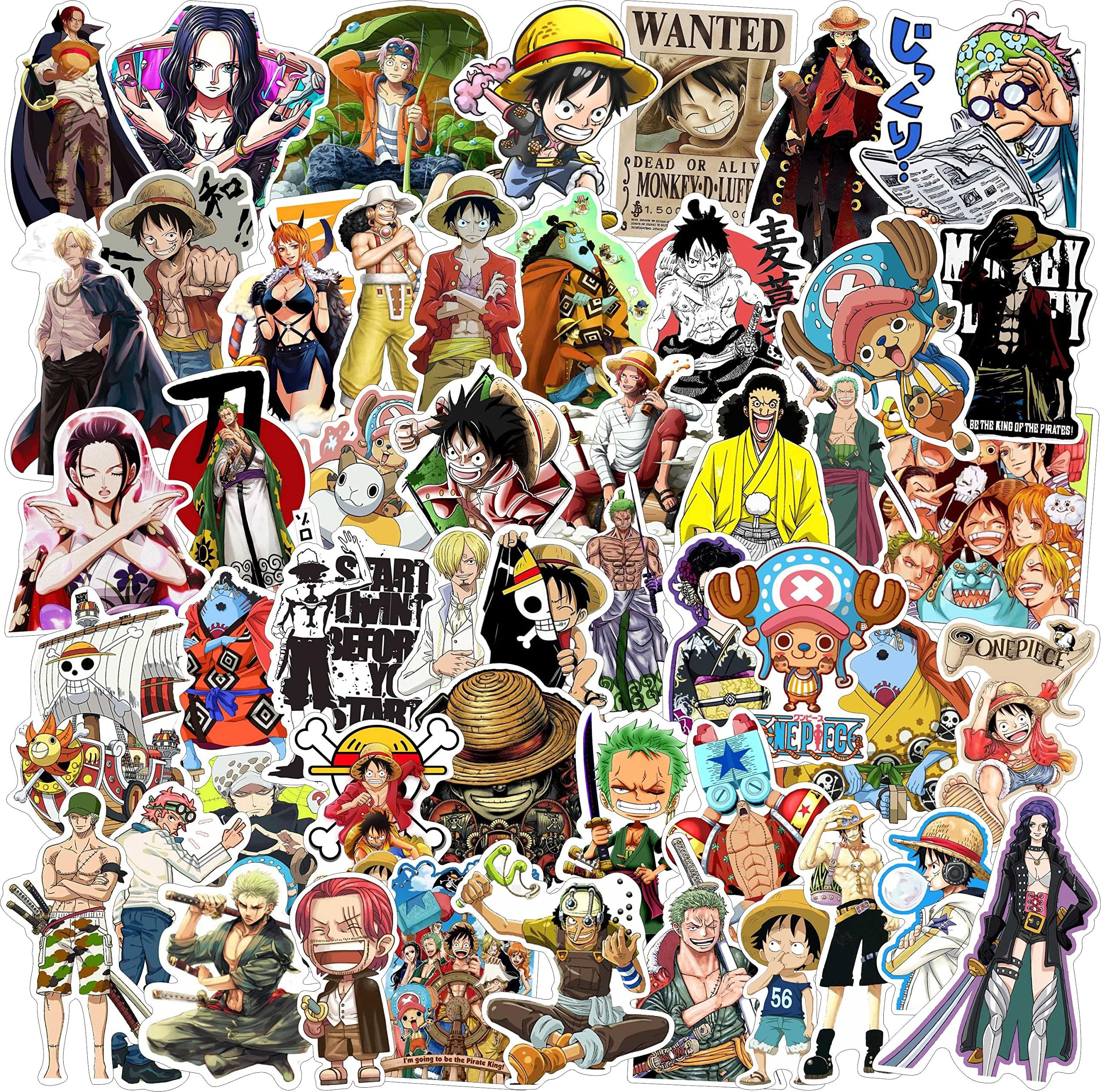 32 One Piece Anime Stickers Set for Laptop, Mobile & All Plain Surfaces ...