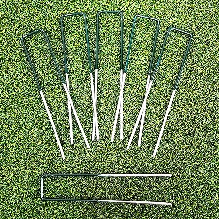 Amazon.com : 6 Inch Garden Stakes Galvanized Landscape Staples, U-Type ...
