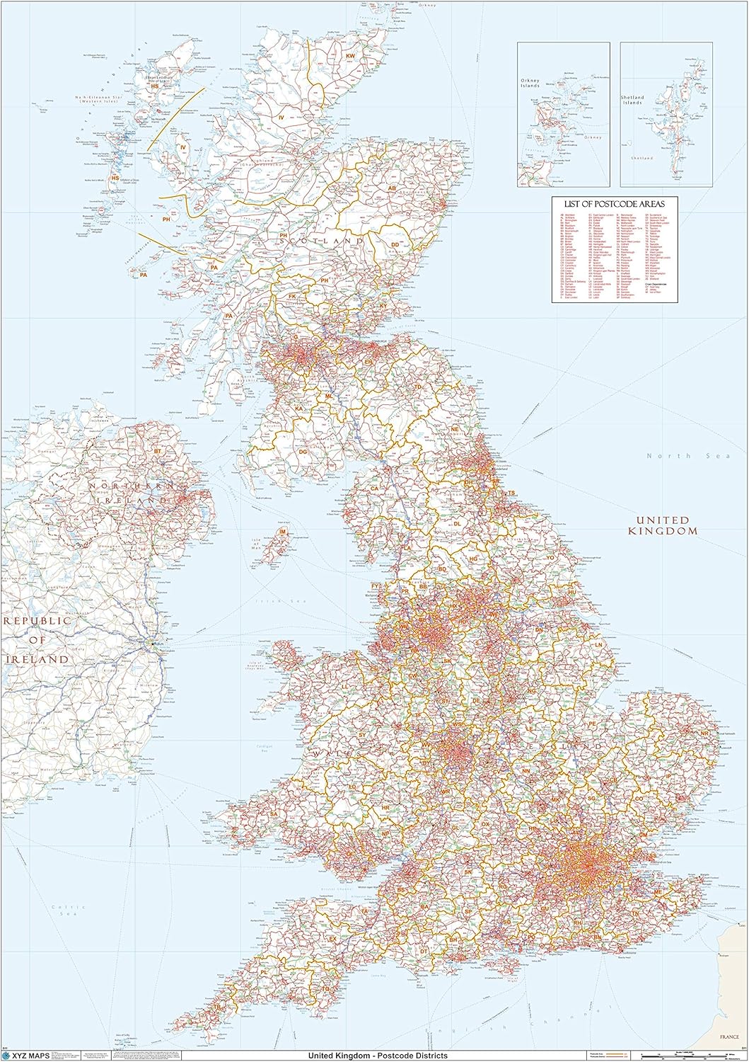 Amazon.com : UK White Background Postcode District Wall (D11) - 47" x ...