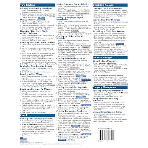 Snapklik.com : QuickBooks Pro 2017 Quick Reference Training Card ...