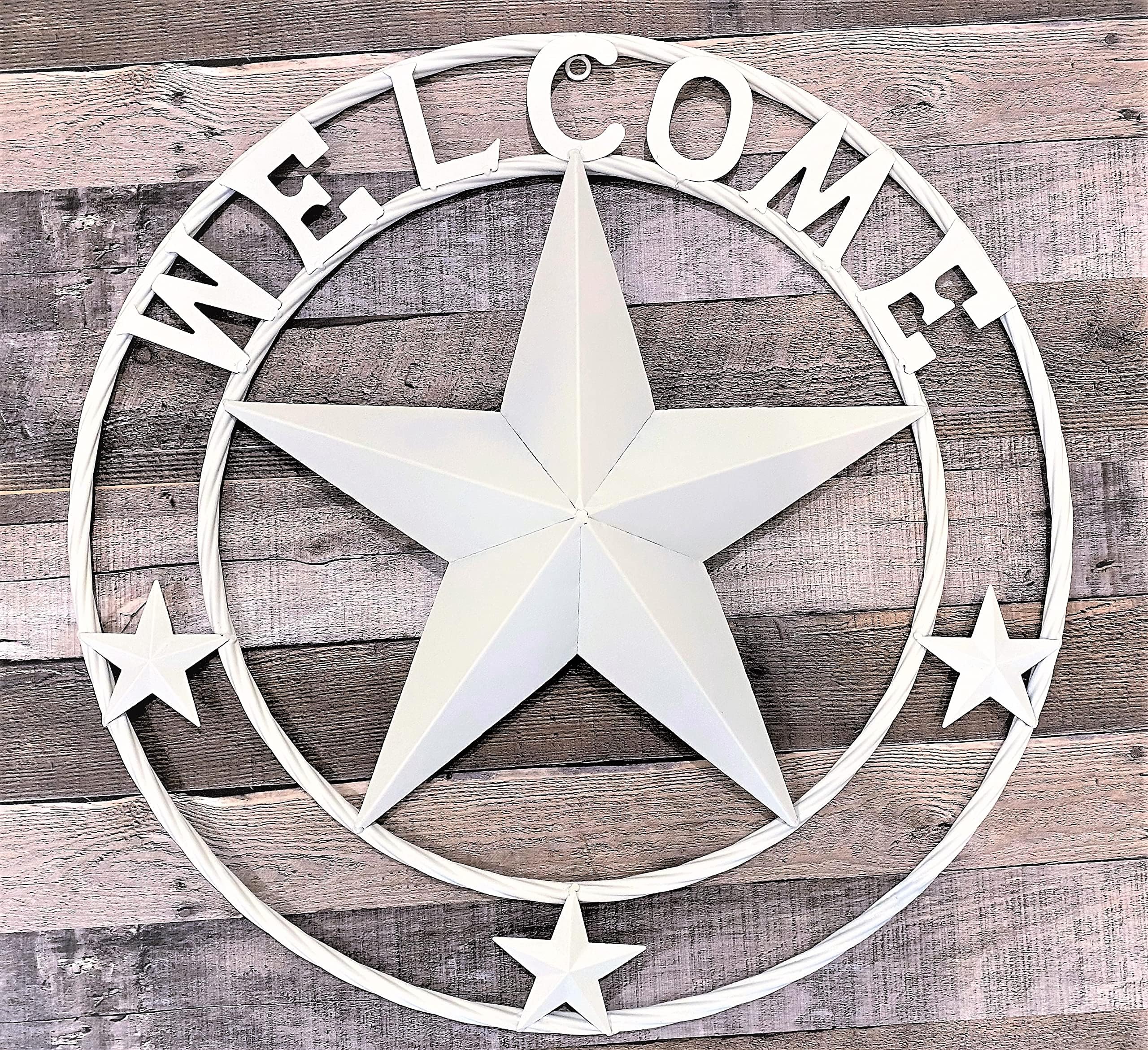 Amazon.com: LL Home Metal Circled Star with Welcome Sayings : Home ...