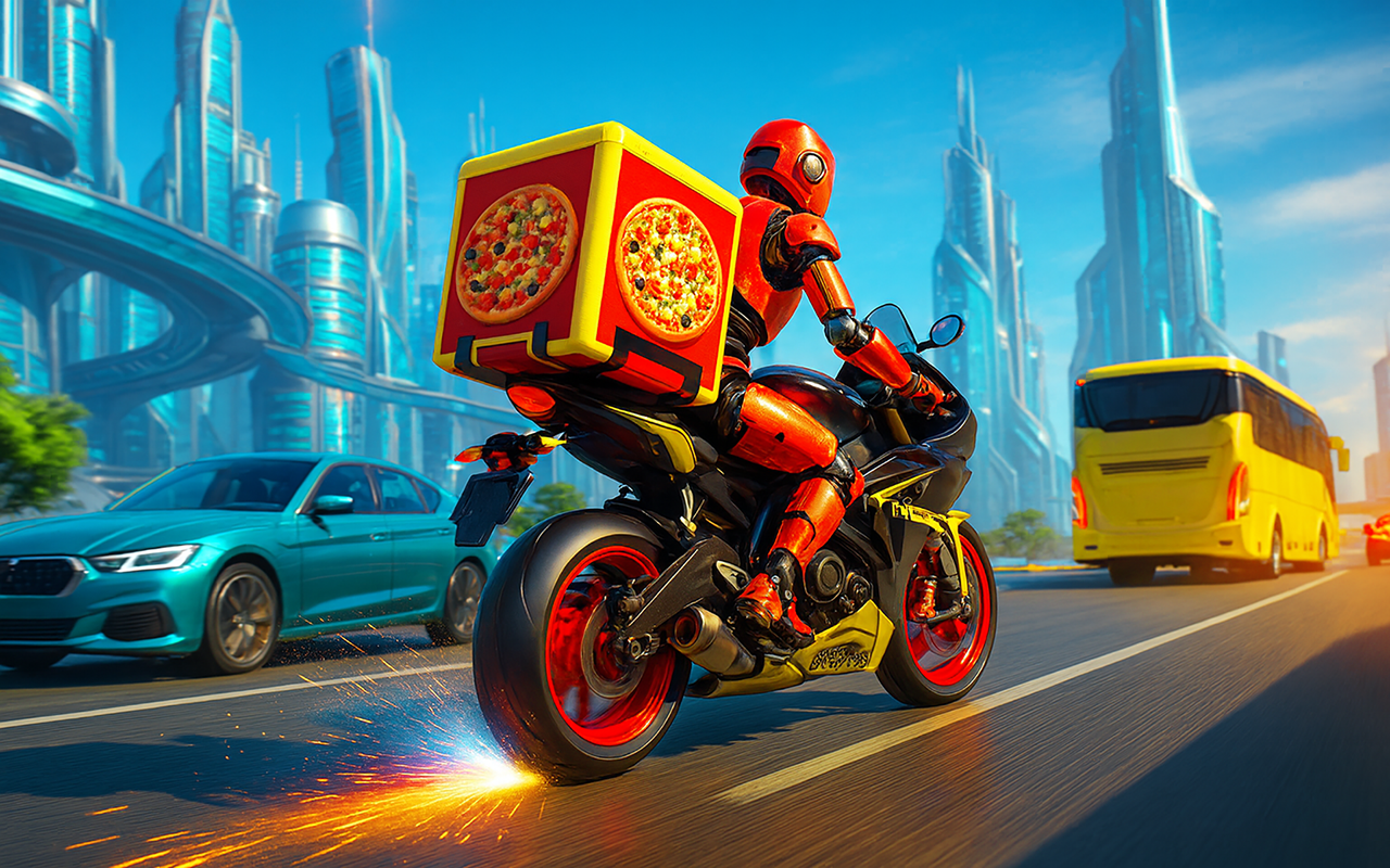 Open World Robot Game: Transform Robot Pizza Delivery Robot Fighting ...