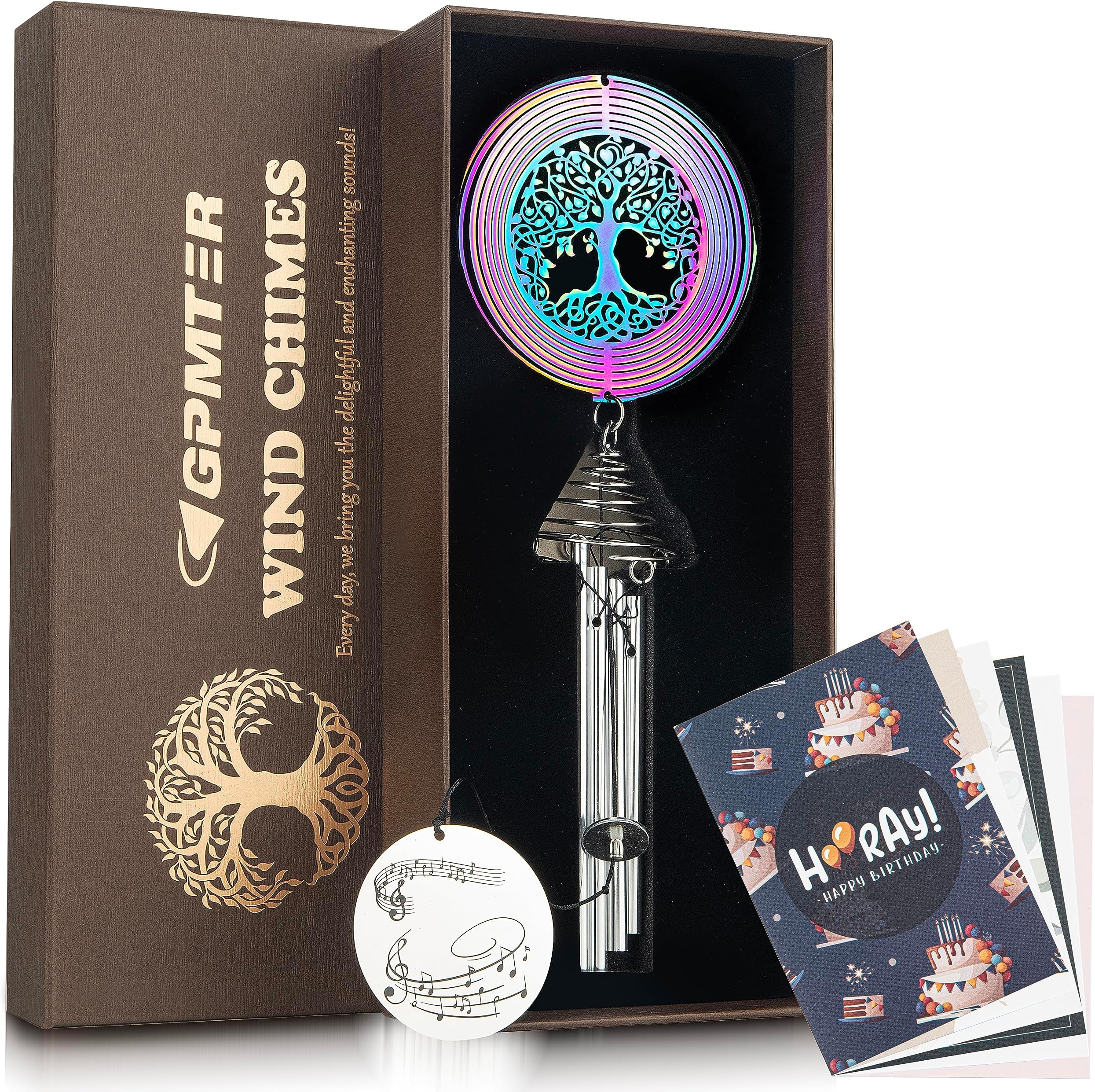 Amazon.com : GPMTER Gift Wind Chimes with Tree of Life Wind Spinner ...