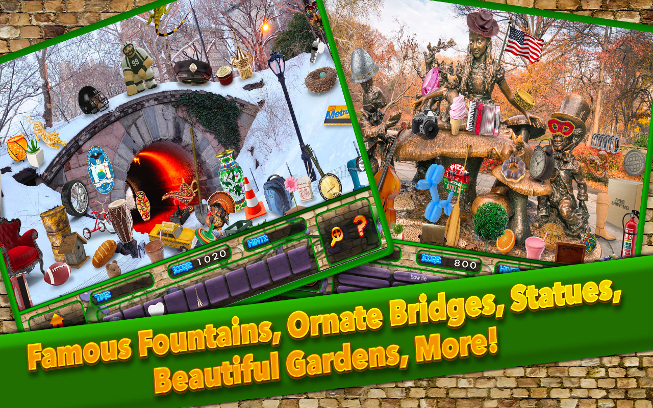 Hidden Objects Central Park New York City Gardens – Object Time Puzzle ...
