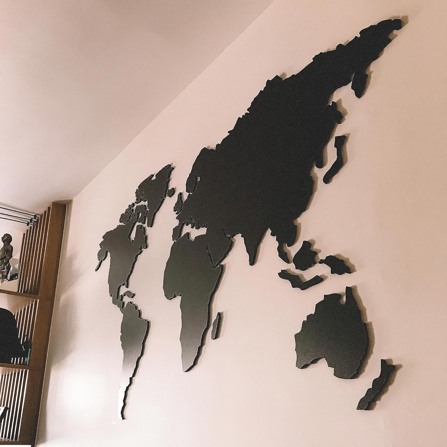 Quadro Mapa Mundi em MDF 6mm de espessura 3D 100x60 cm - Painel ...