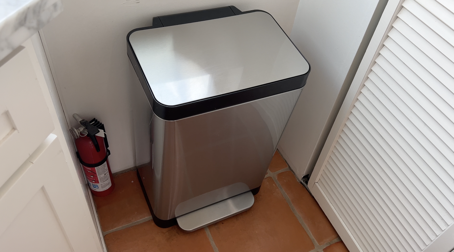 Watch Stainless Steel Touchless Rectangular Foot Step Trash Can with ...