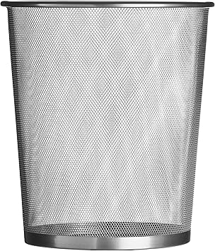 Premier Housewares Large Mesh Waste Paper Bin, 35 x 30 x 30 cm - Silver ...