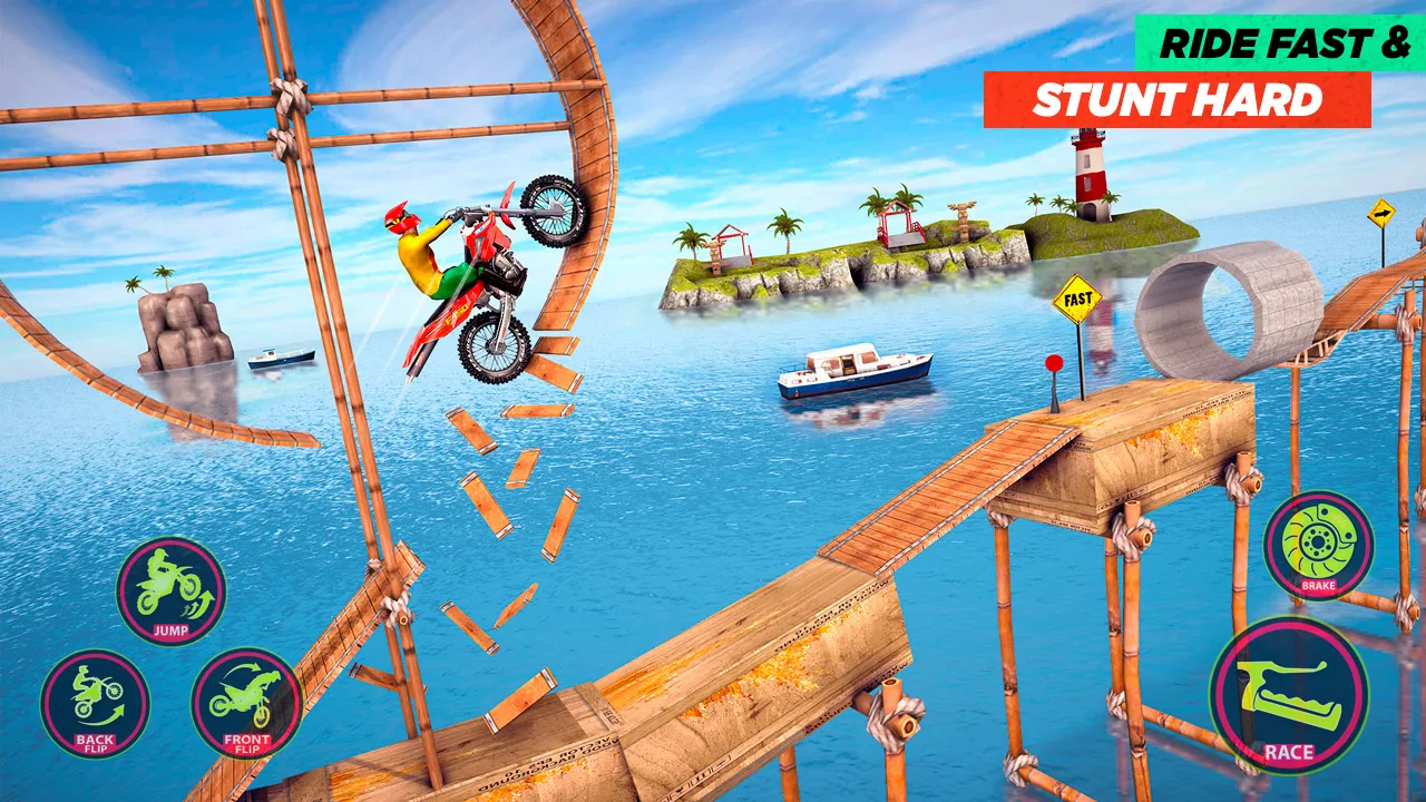 Trail Bike Extreme Stunts Master Dirt Bike Games : Bike Racing ...
