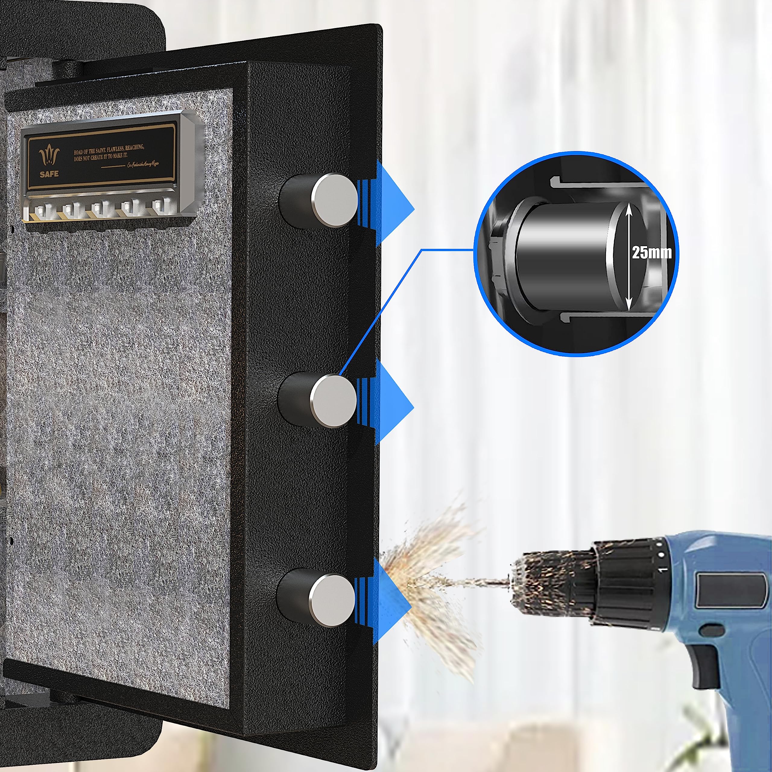 (Missing keys)Biometric Safe Box, Fireproof Gun Safe Cabinet with Gun ...