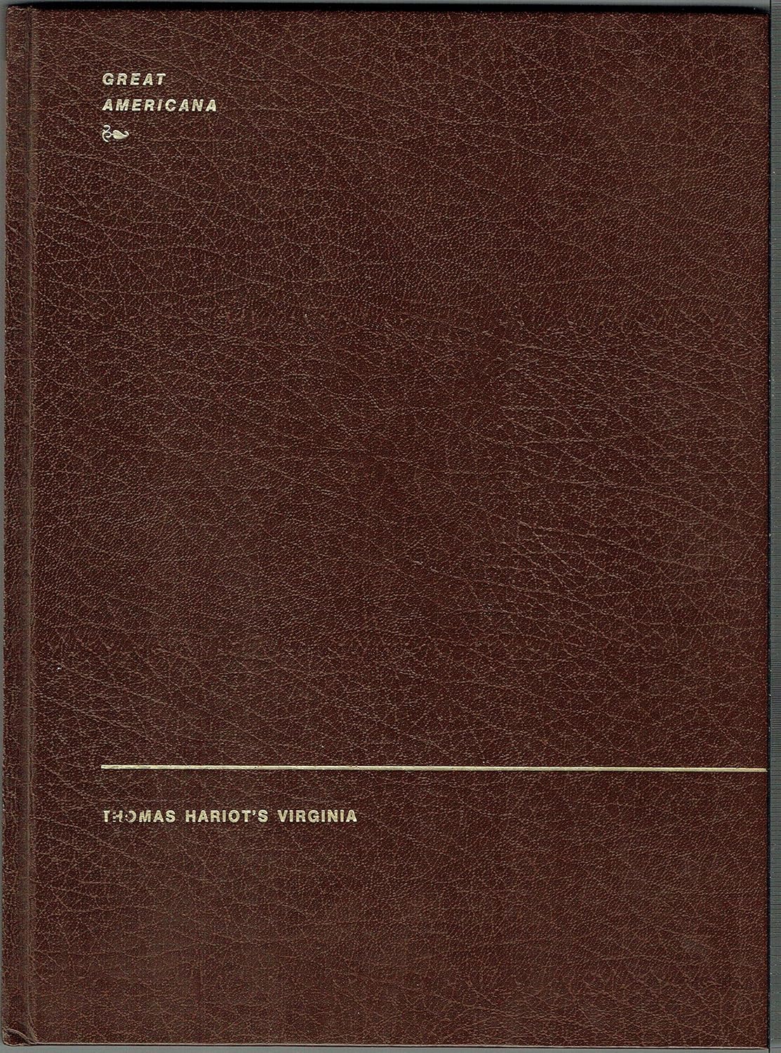 THOMAS HARIOT'S VIRGINIA.: De Bry, Theodore.: Amazon.com: Books