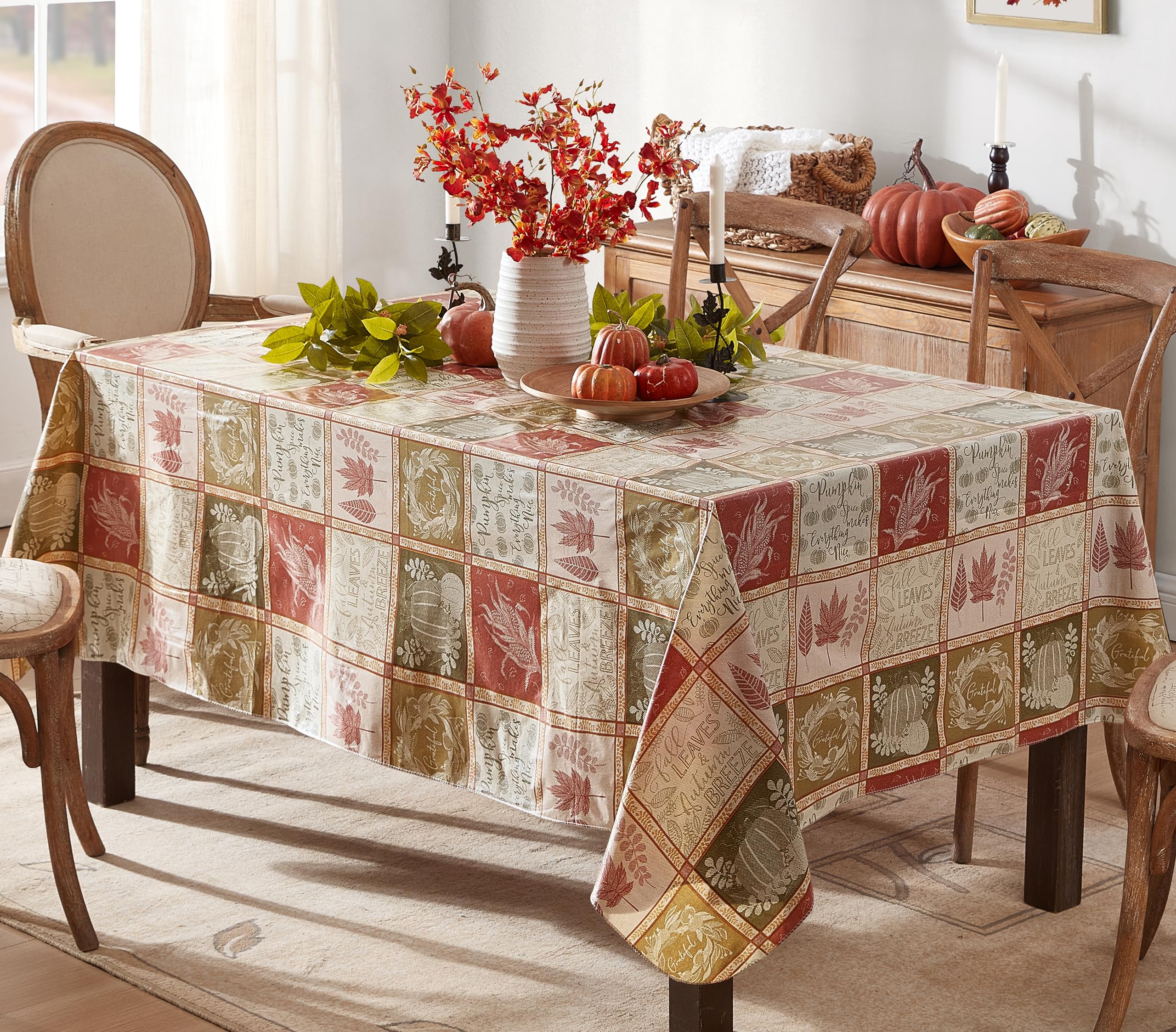 Amazon.com: Newbridge Harvest Breeze Autumn Patchwork Vinyl Flannel ...