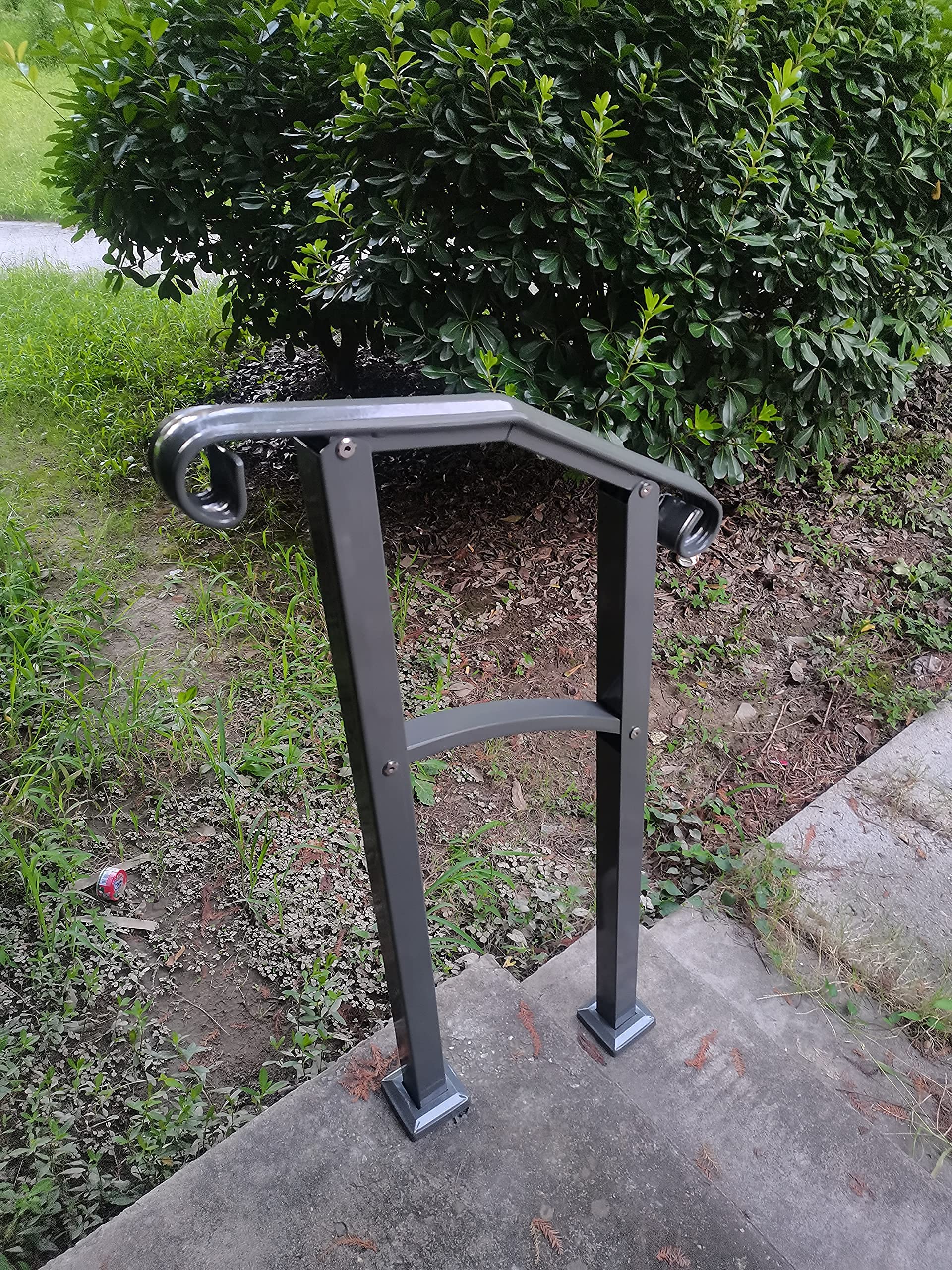 Handrails for Outdoor Steps, Gray Handrail Arch,1 or 2 Steps Stair ...