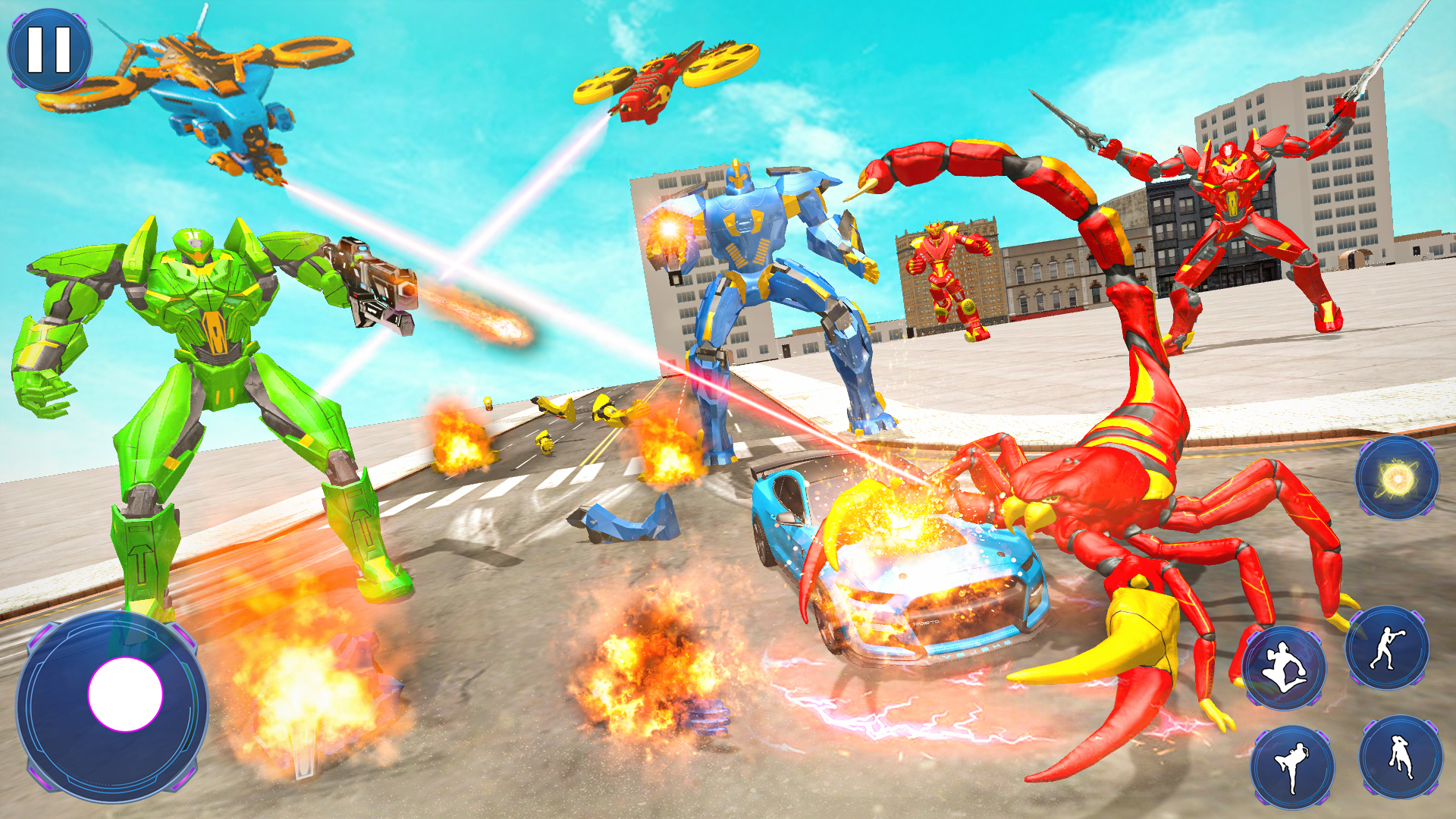 Real Robot Fighting City Battle Car Transform Action Game - App on ...