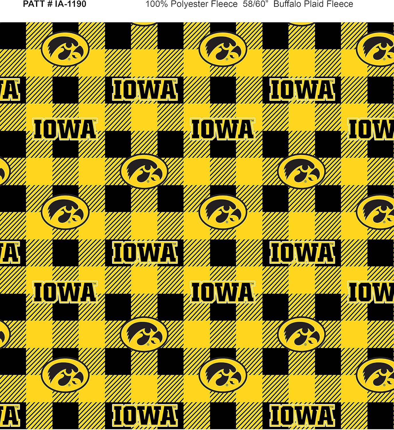 Amazon.com: SYKEL ENTERPRISES University of Iowa Fleece Blanket Fabric ...