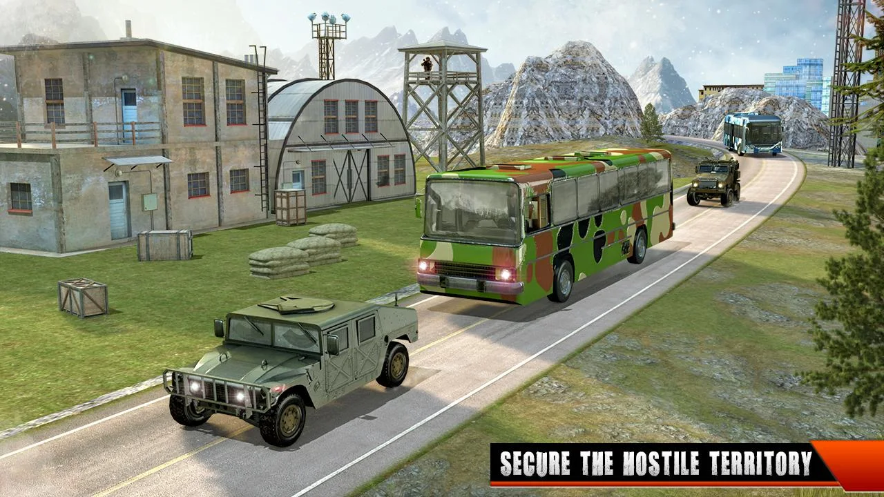 US Army Vehicle Coach Bus Driving Army Commander Tycoon Defense Game ...