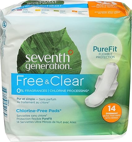 Amazon.com: Seventh Generation Ultrathin Pads, Overnight with wings ...