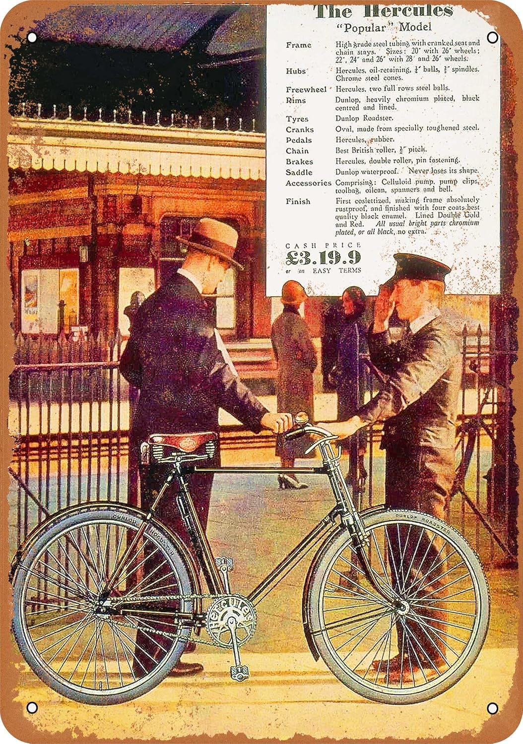 Hercules Bicycles Vintage Look Reproduction Metal Sign 2 : Amazon.co.uk ...