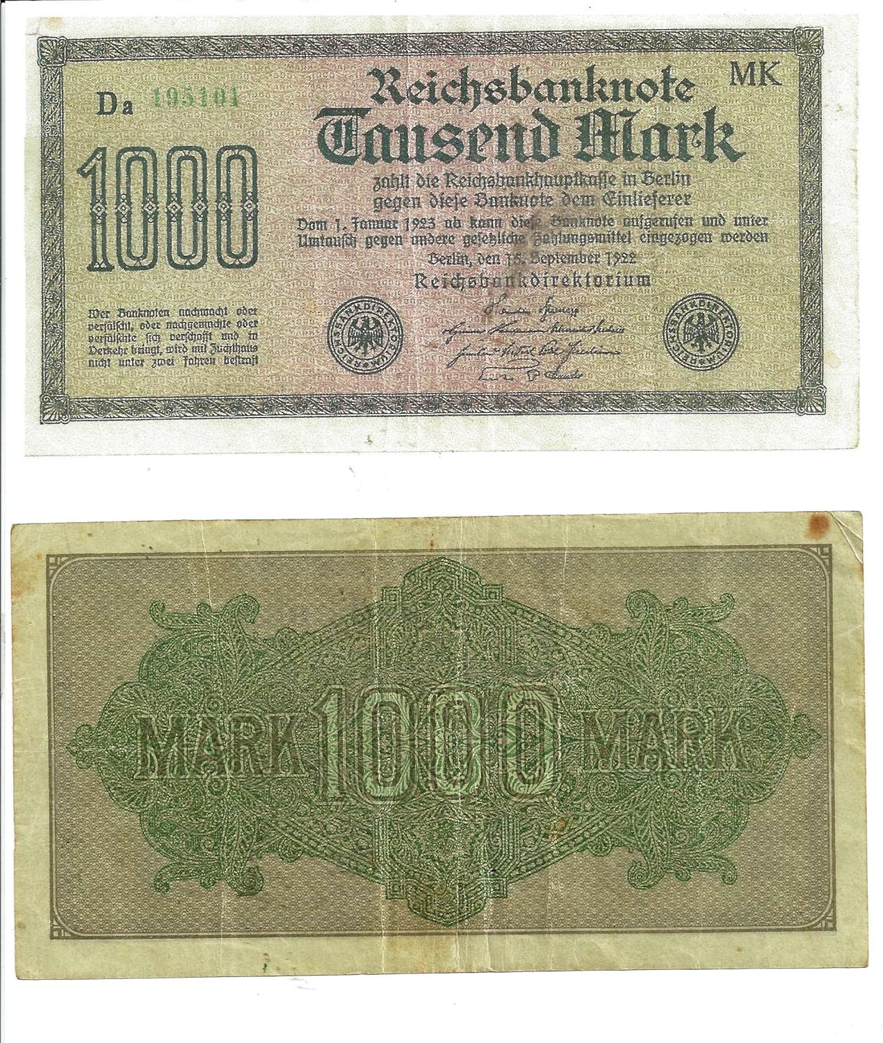 Amazon.com: German Reich Currency Bill - Authentic Deutsche ...