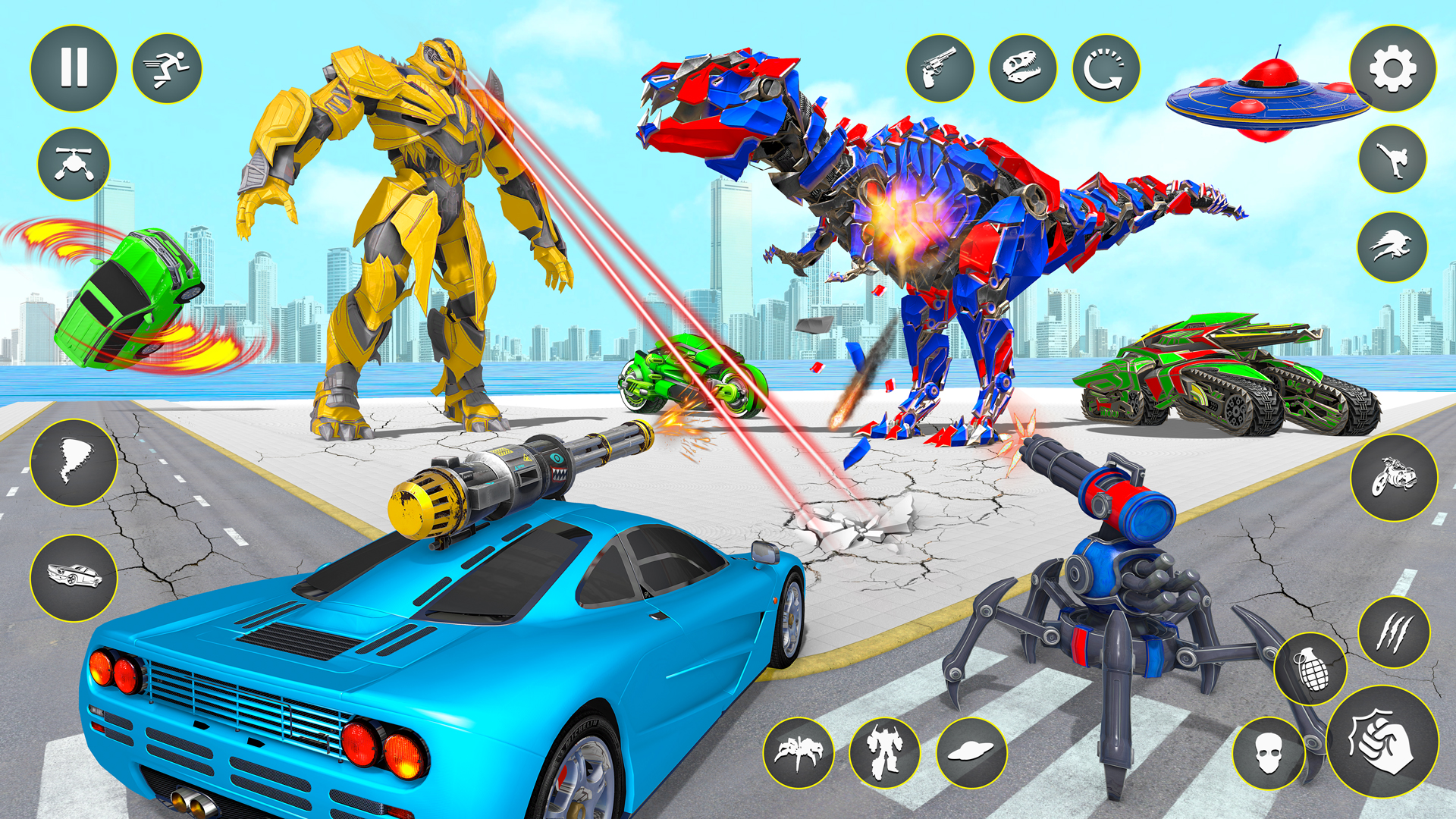 Dino Transform Car: Flying Robot Games - Flying Dino Mech Warriors Battle Games - App on Amazon ...