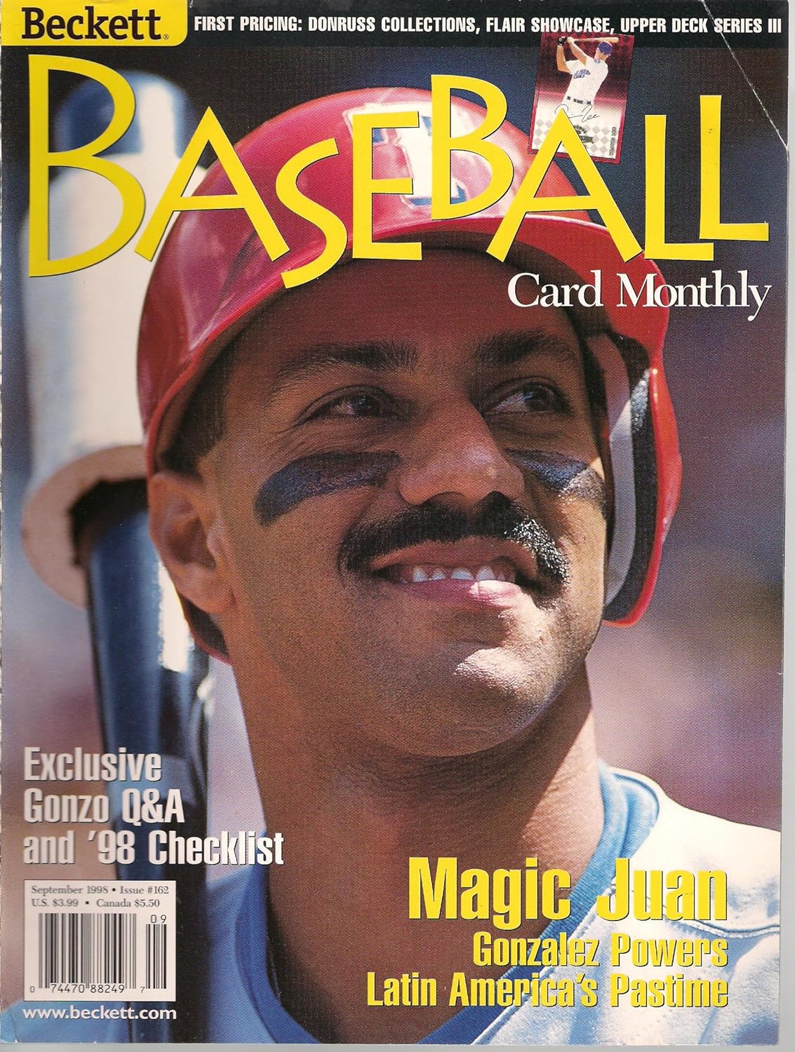 Beckett Baseball Card Monthly September 1998 Issue #162 (Juan Gonzalez ...