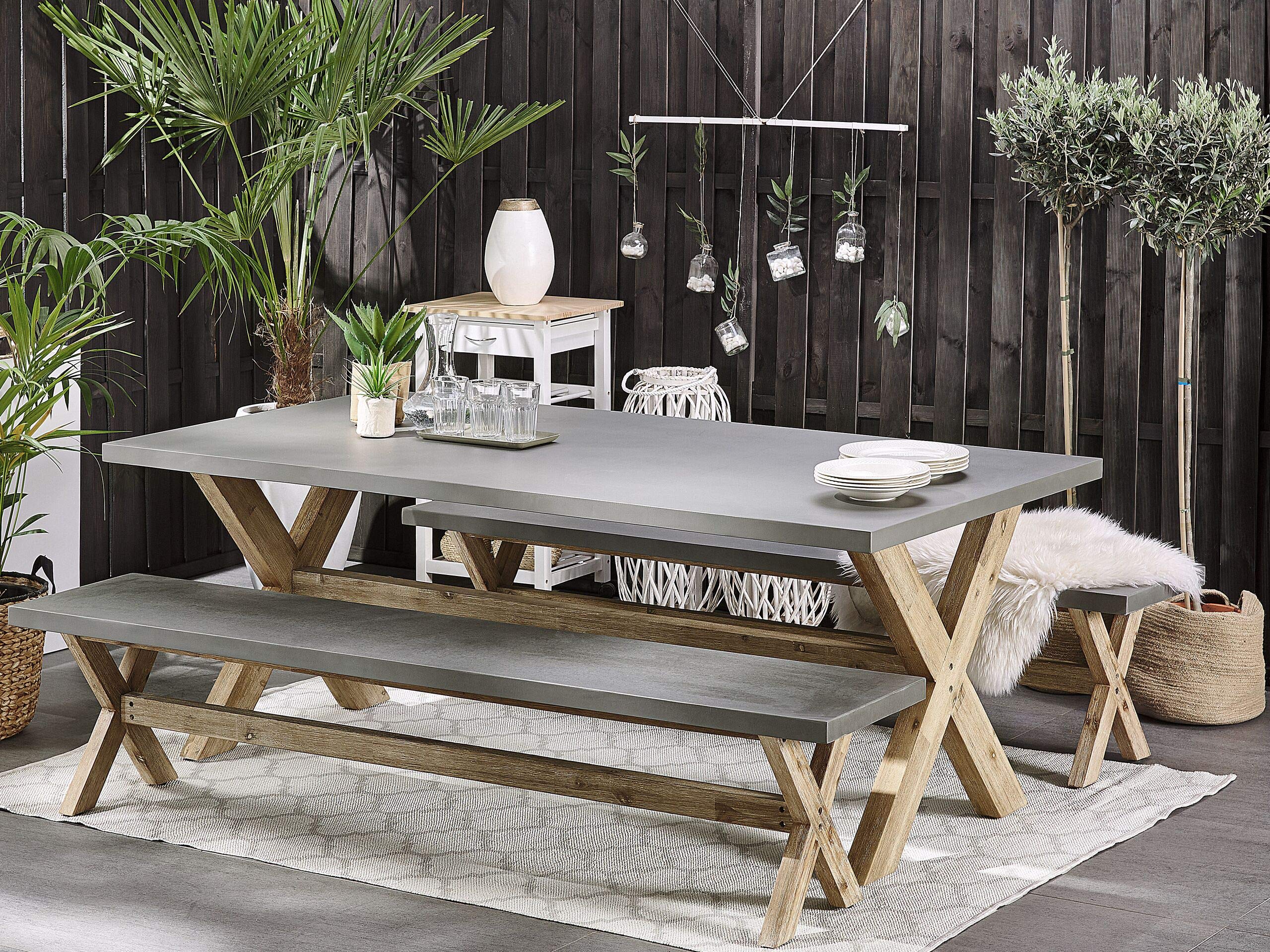Concrete Outdoor Dining Table LIFE Stelvio 6 Seater Dining Set