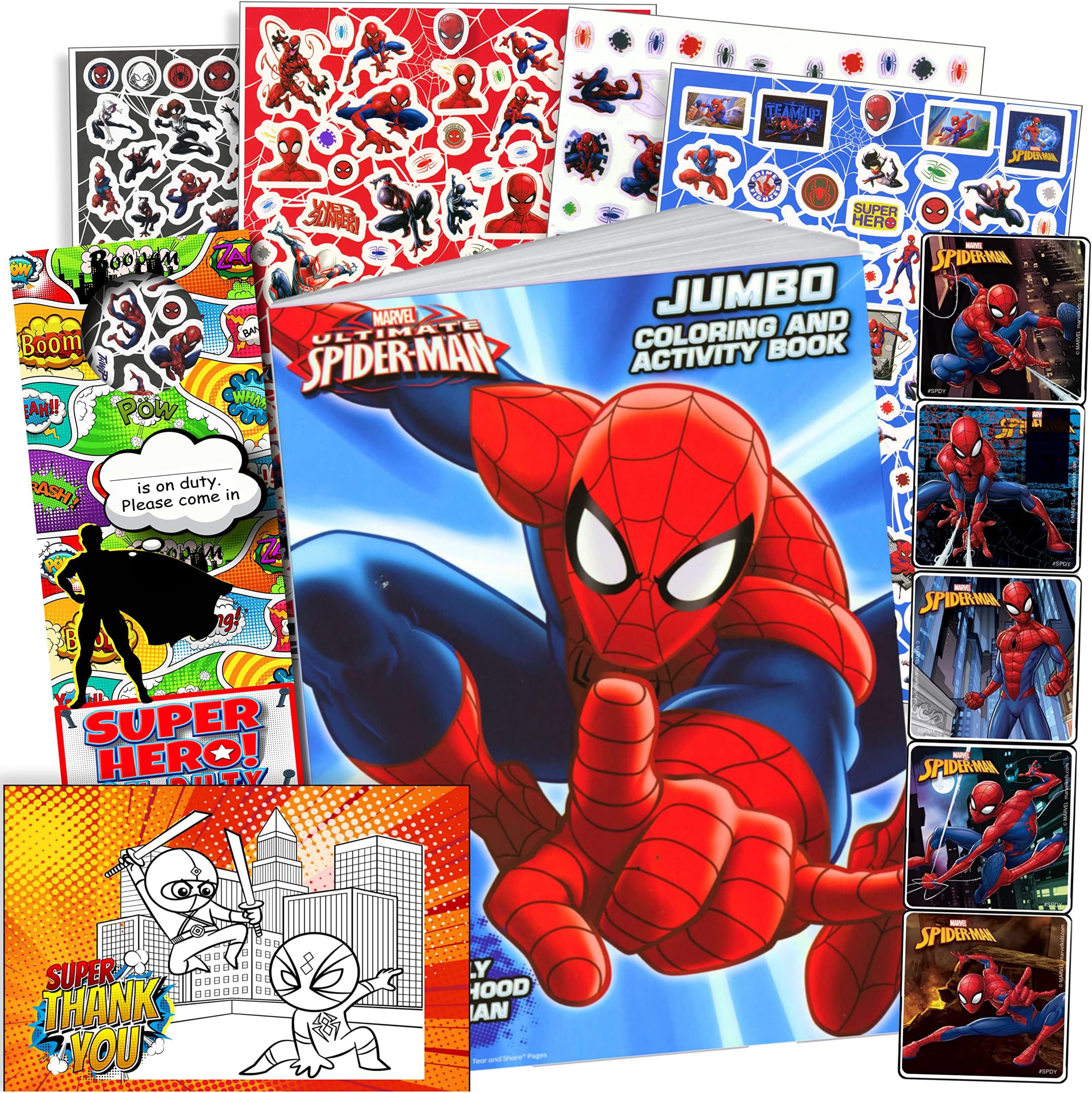 Amazon.com: Marvel Spider-Man Stickers for Kids - 4 Sheets with Over ...