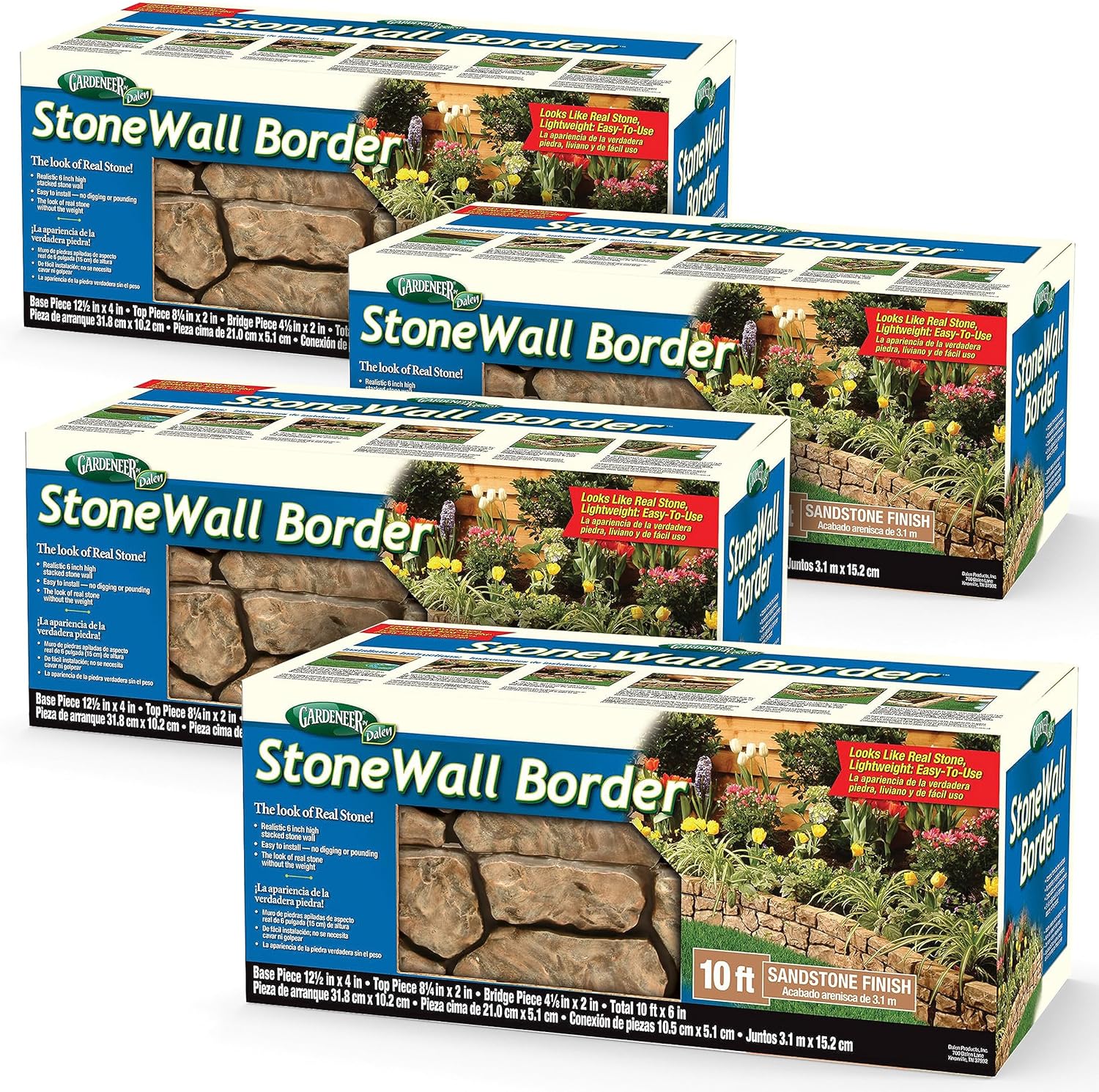 Amazon.com : Gardeneer by Dalen Stone Wall Border Landscape Edging – 6 ...