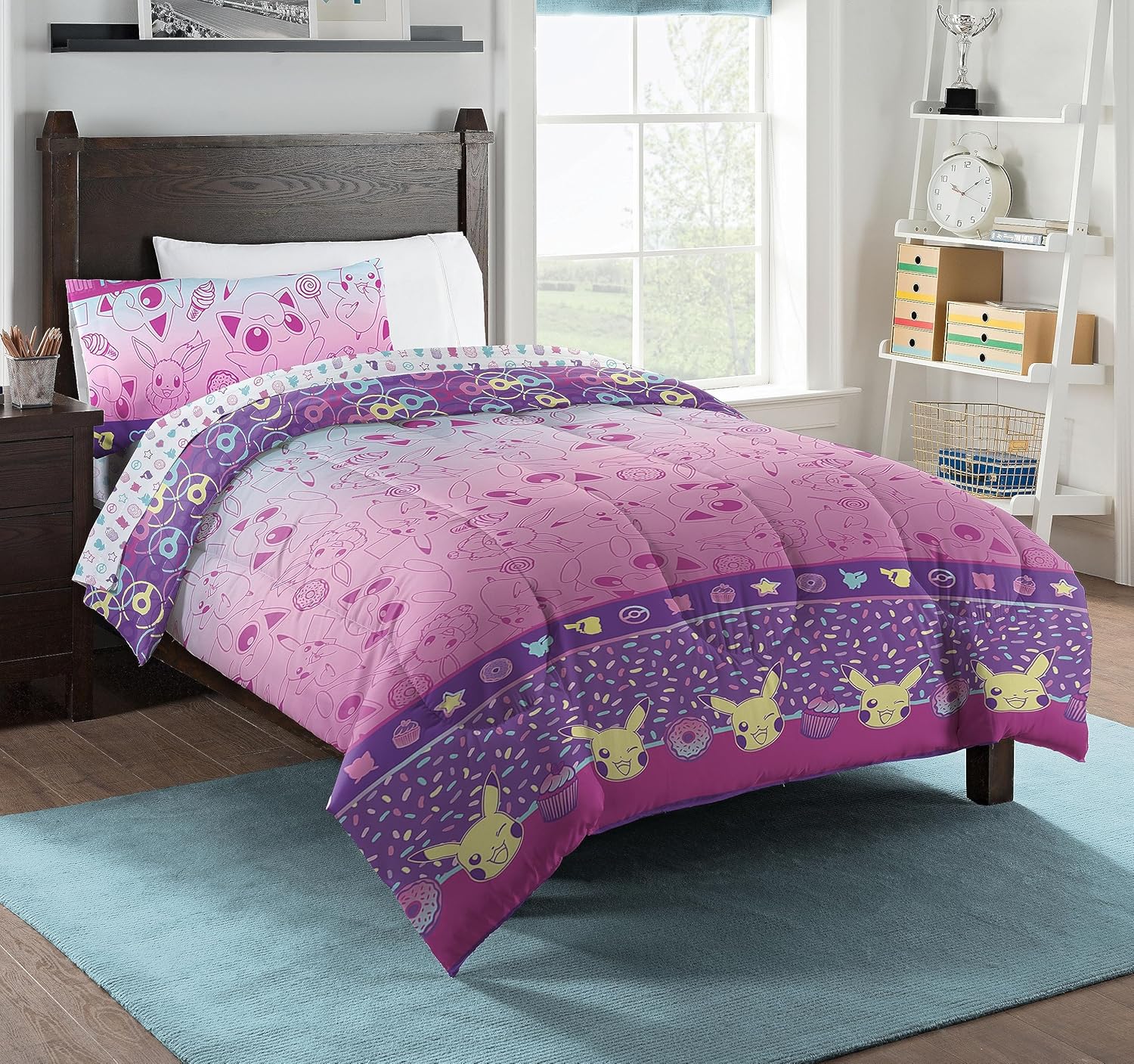 Amazon.com: Northwest Pokemon Twin Sized Bed in a Bag Set, Piachu and ...