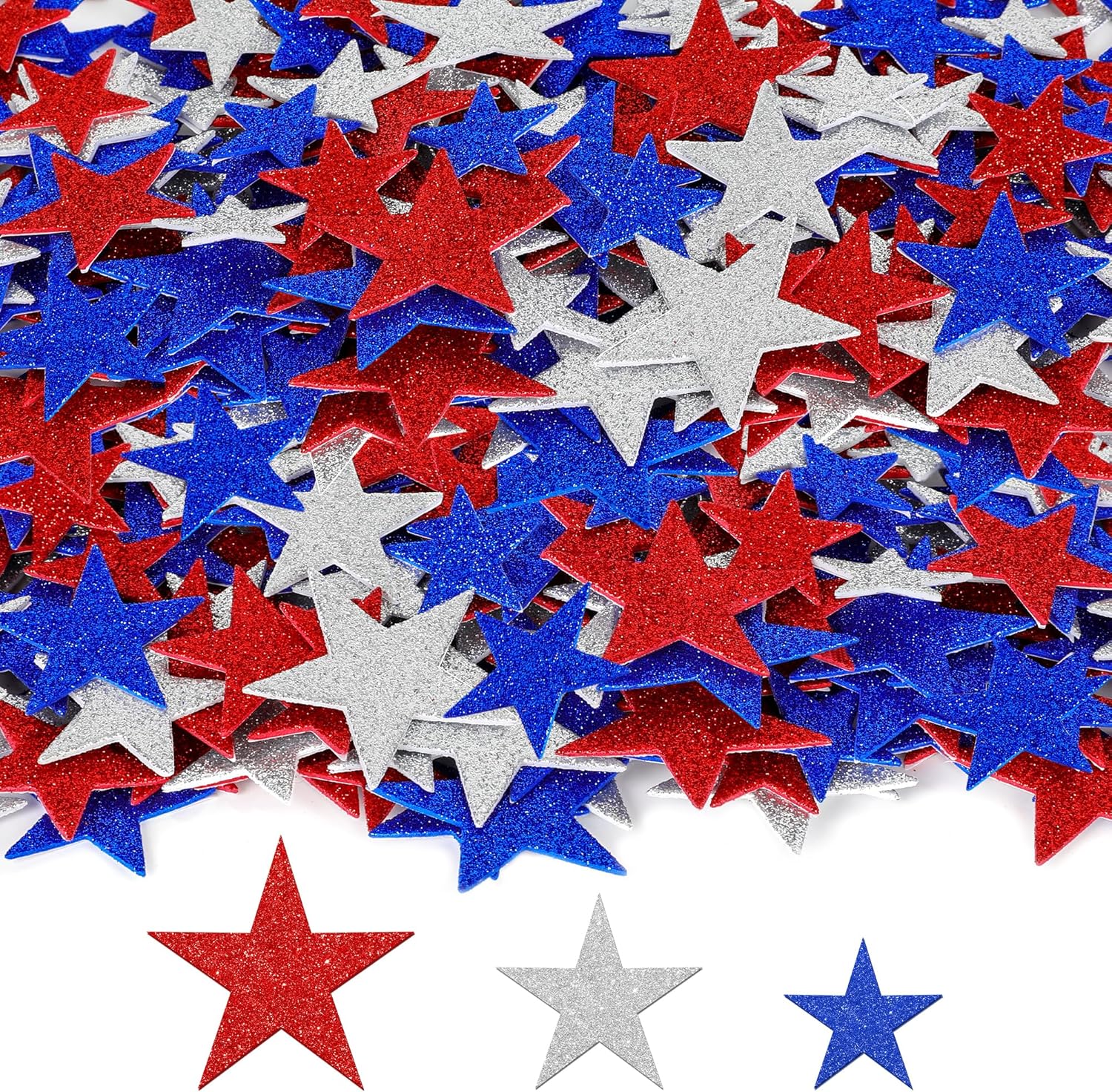 Amazon.com: 300 PCS 4th of July Star Stickers, Red Silver and Blue ...