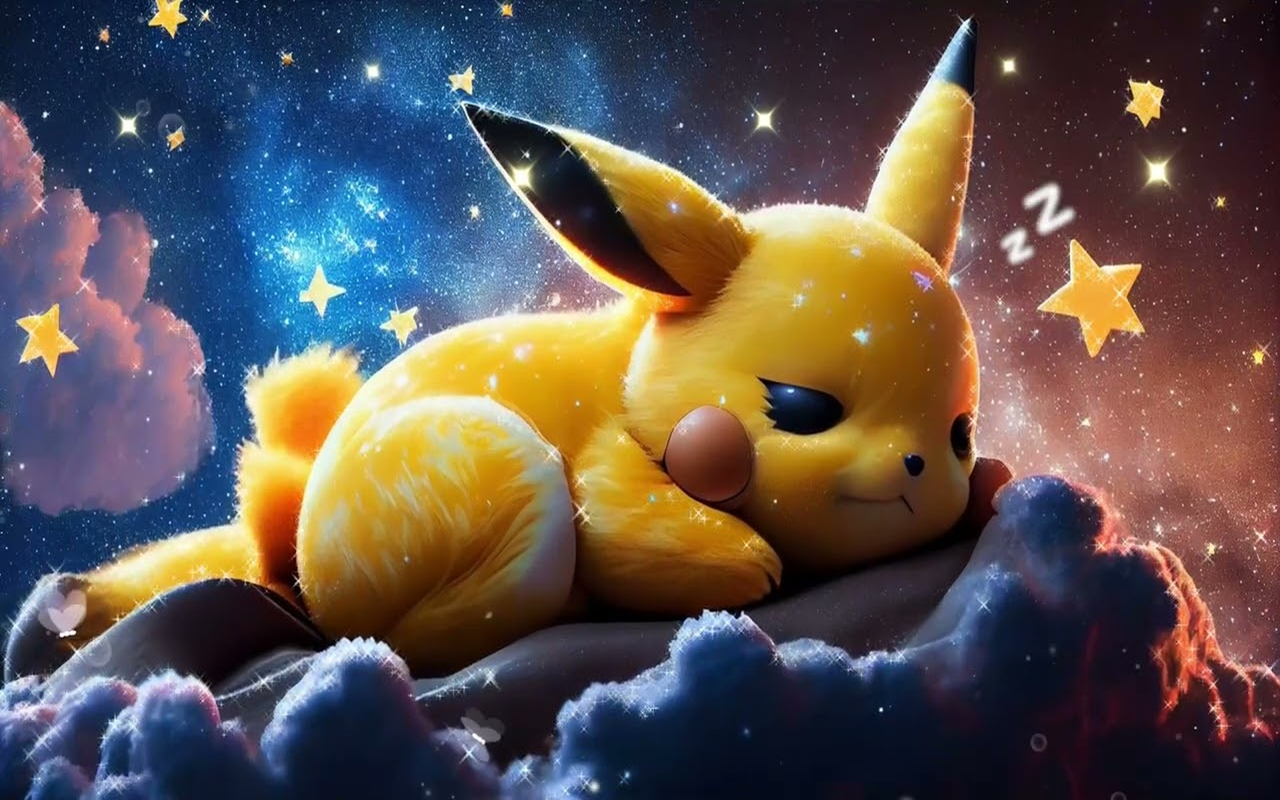 Sleeping Pikachu Bedtime Lullabies – Soft Night Music & TV Screensaver ...