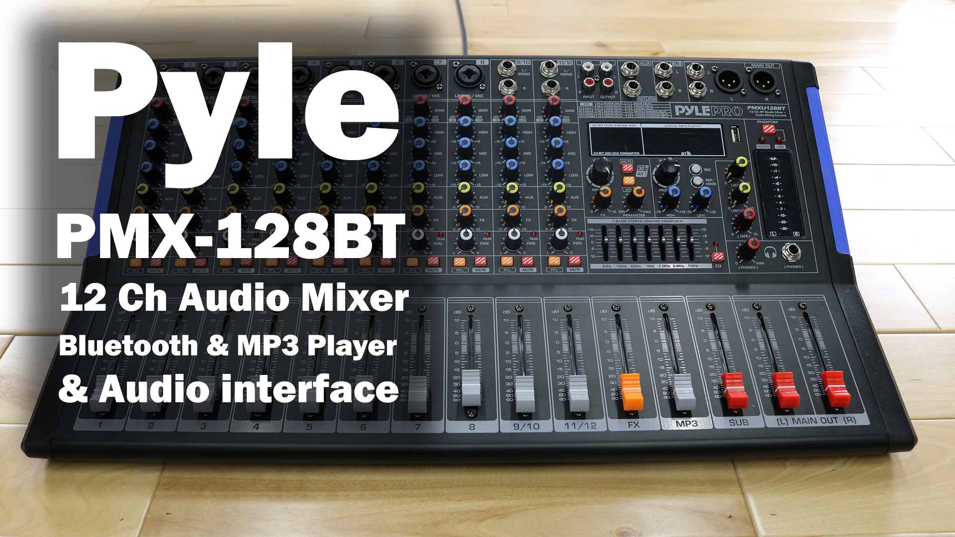 Watch Overview of the PYLE PMXU-128BT 12Ch Audio Mixer, FXs & USB on ...