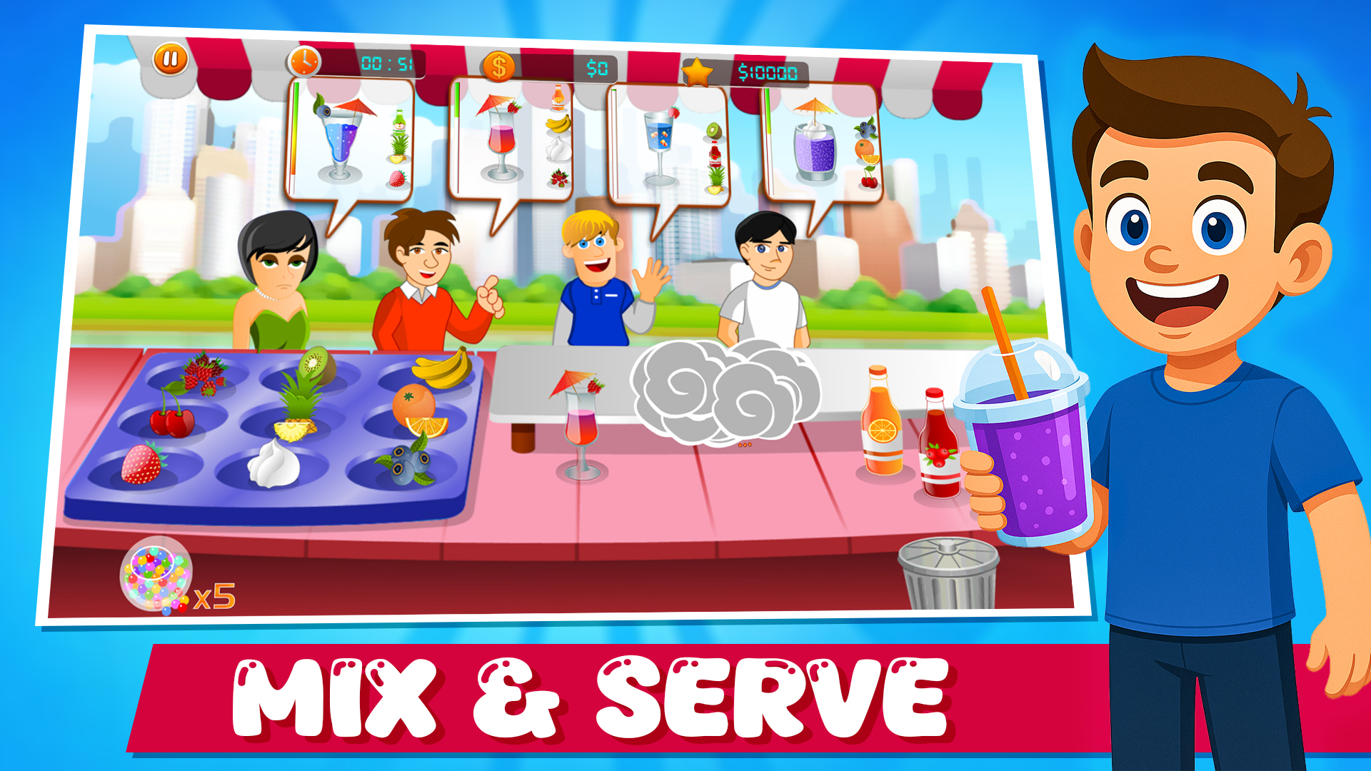 Smoothie Fruit Juice Maker Game Juice Shop - 3d Blender & Summer Juice ...