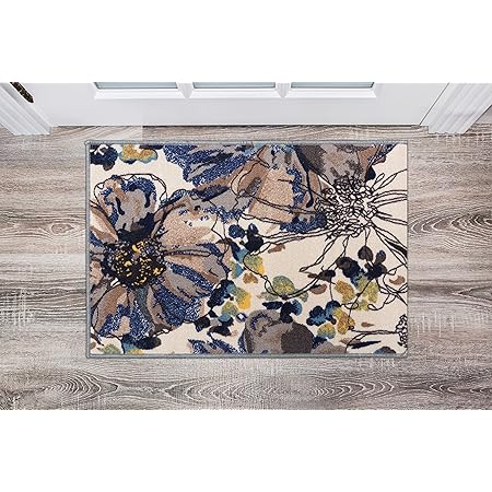 Amazon.com: Modern Bright Flowers Non-Slip (Non-Skid) Area Rug 20" X 30 ...