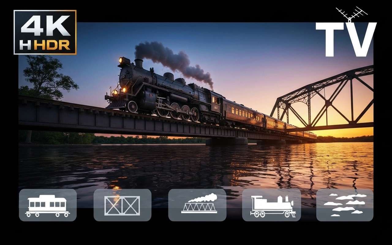 Train Bridge Rumble 4K – Steel Tracks & River TV Screensaver - App on ...