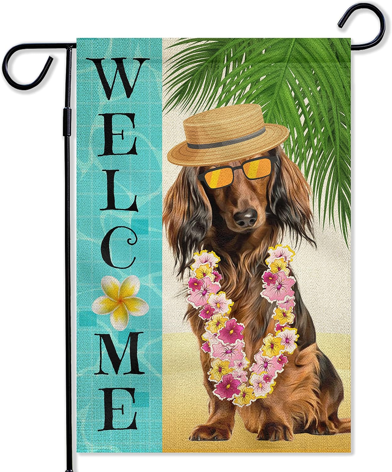 Amazon.com: Prezzy Personalized Dachshund Garden Flag Welcome Spring ...