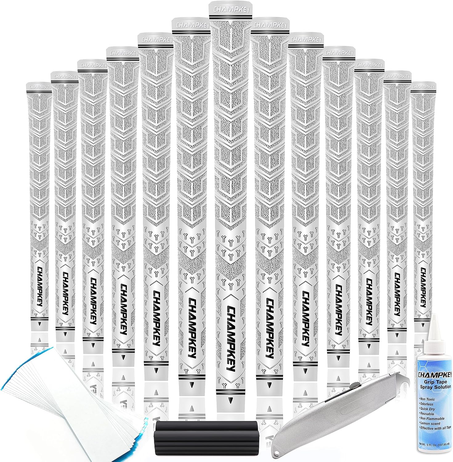 Amazon.com : CHAMPKEY Y-PRO Performance Rubber Golf Grips 13 Pack with ...