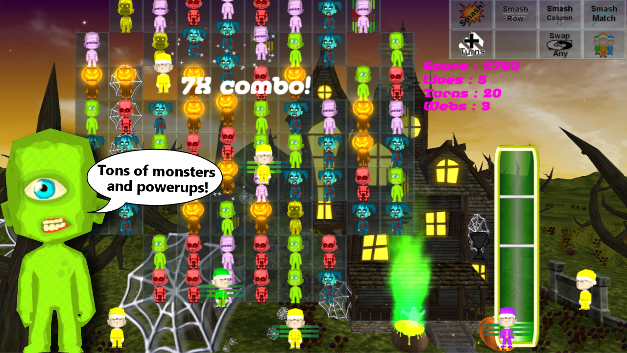 Smash Monsters Adventure: A spooky monster match 3 story with creature ...