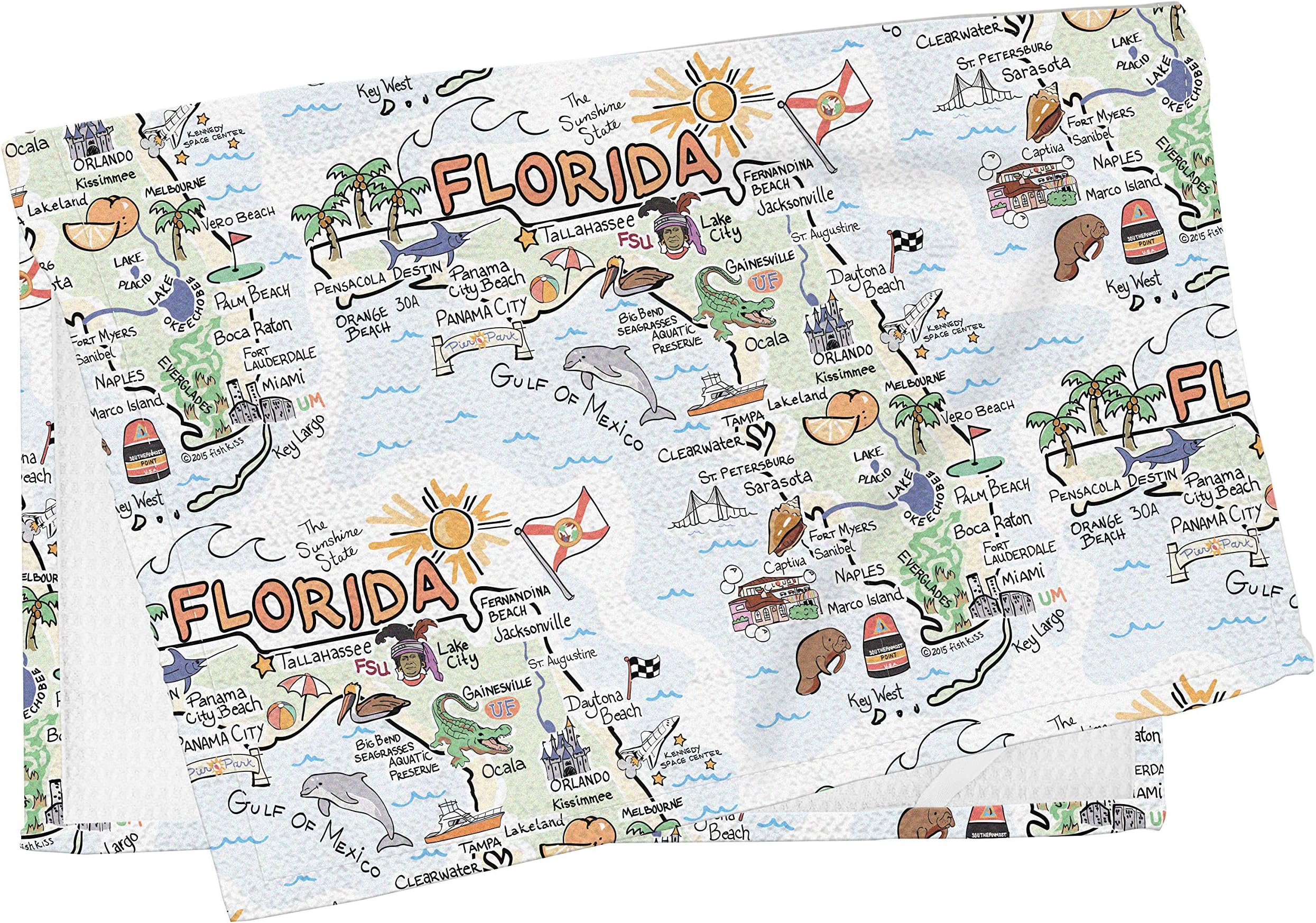 Amazon.com: 2 Piece Kay Dee Home State of Florida Embroidered Kitchen ...