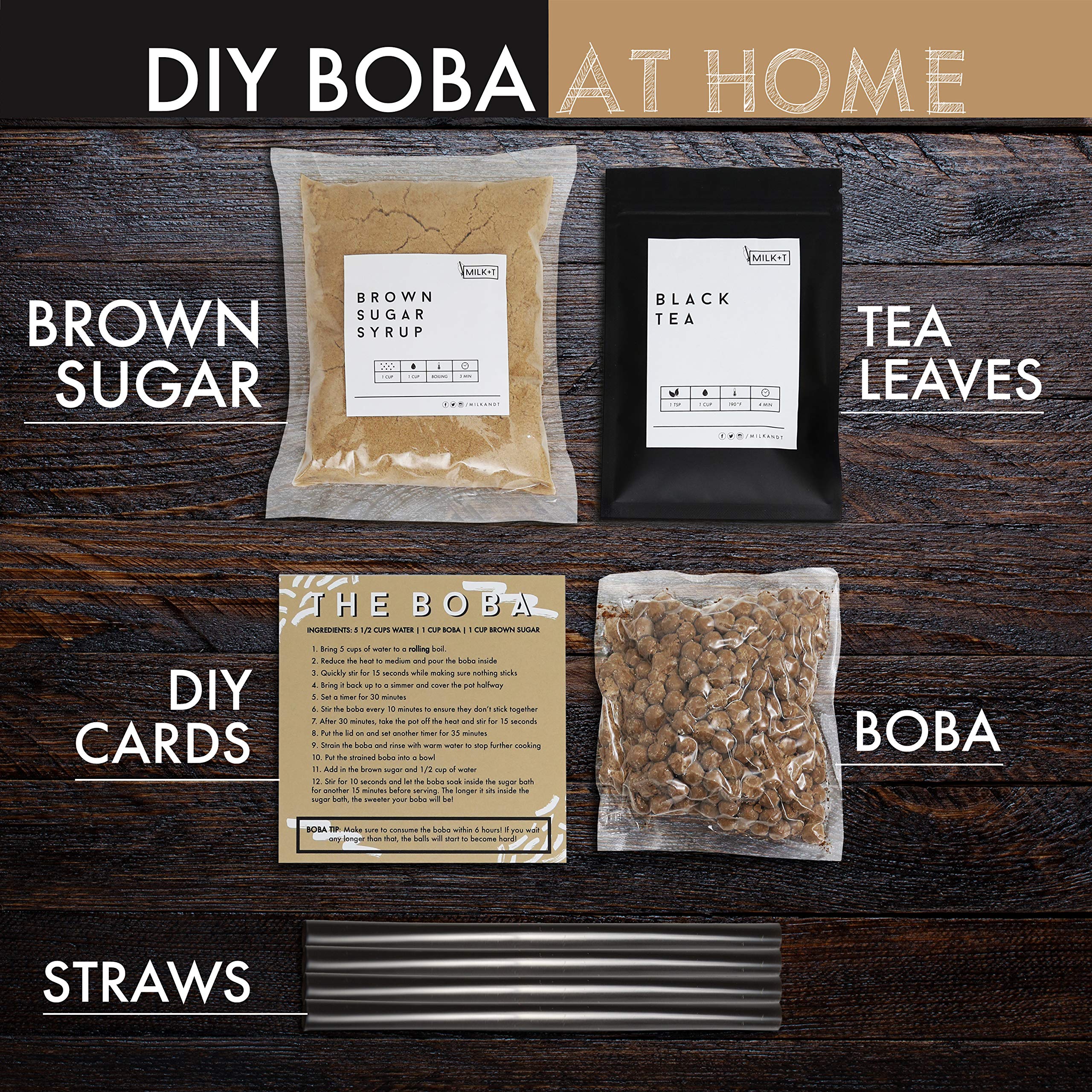 MILK+T - Munchie Box | The Complete DIY Boba Tea Kit | Tapioca Pearls ...